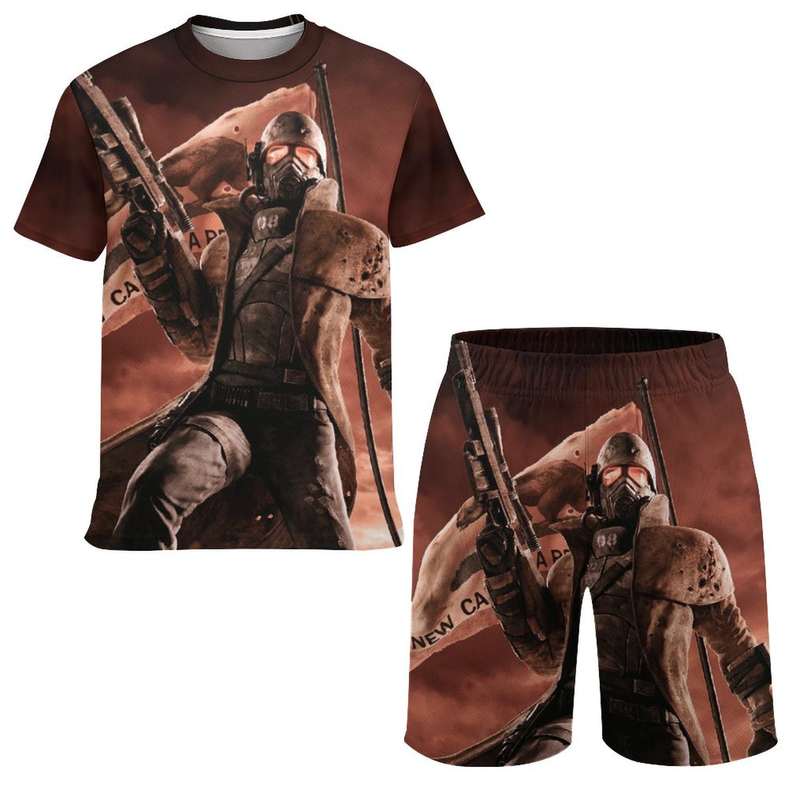 Fallout Boys Short Sleeve T-Shirt And Mesh Shorts Outfit Set for Kids ...