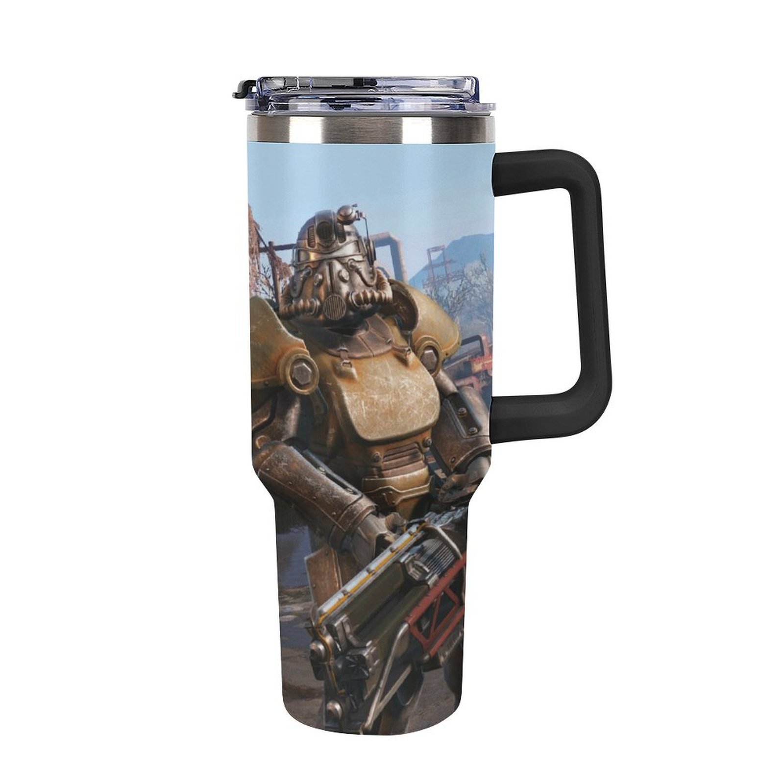 Fallout Car Cup with Handle Straw Lid Stainless Steel Double Wall ...