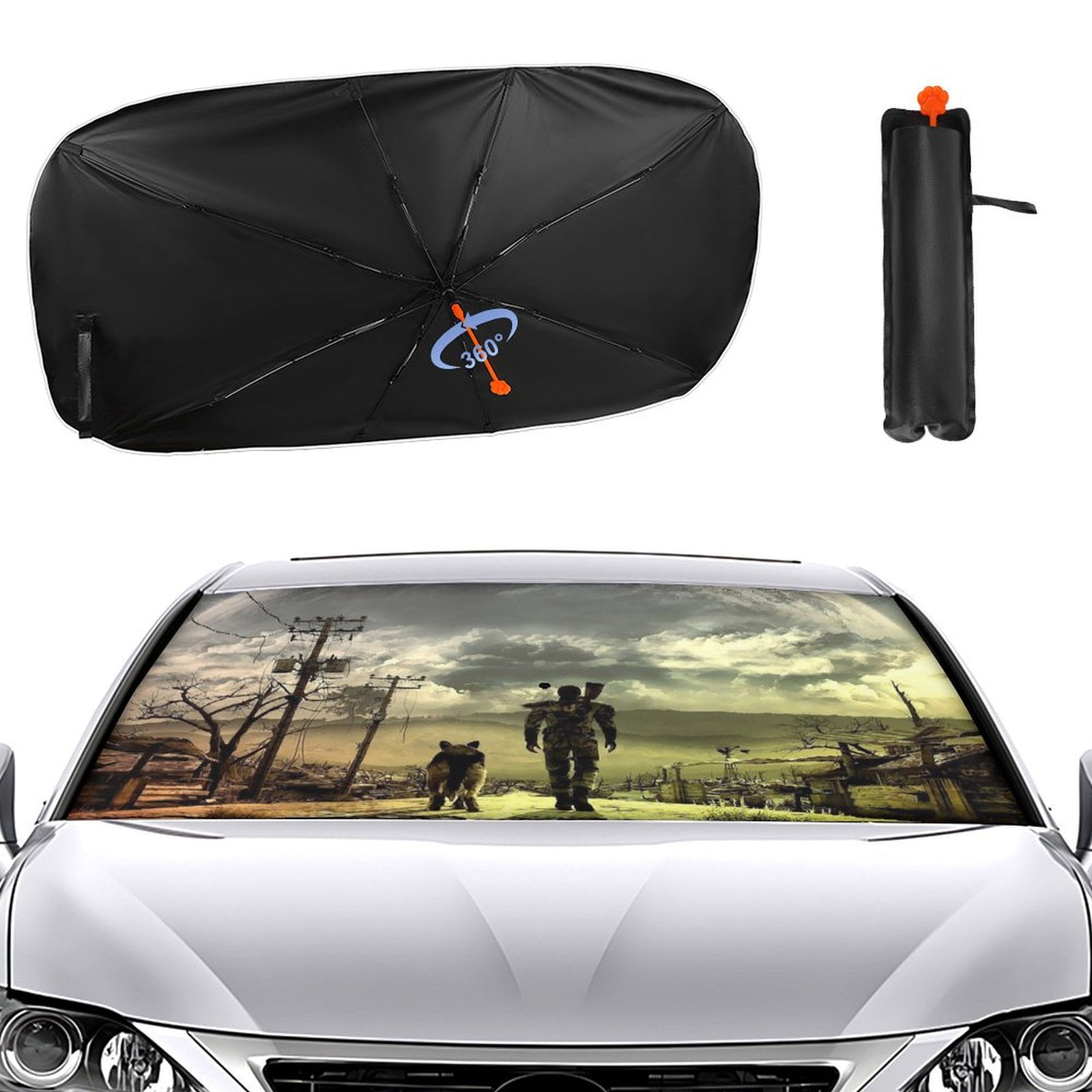 Fallout Car Windshield Sun Shade Umbrella, UV Protection & Heat ...