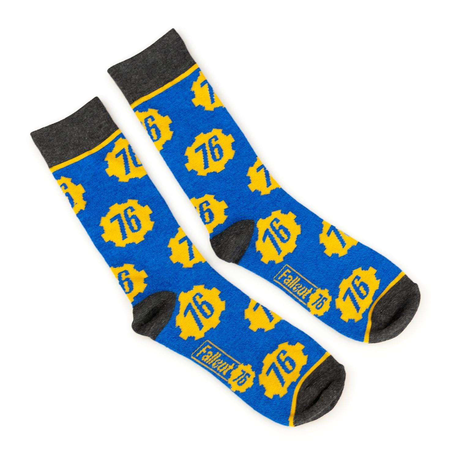 Fallout Collectibles | Blue & Yellow Crew Socks | BIOWORLD Fallout ...