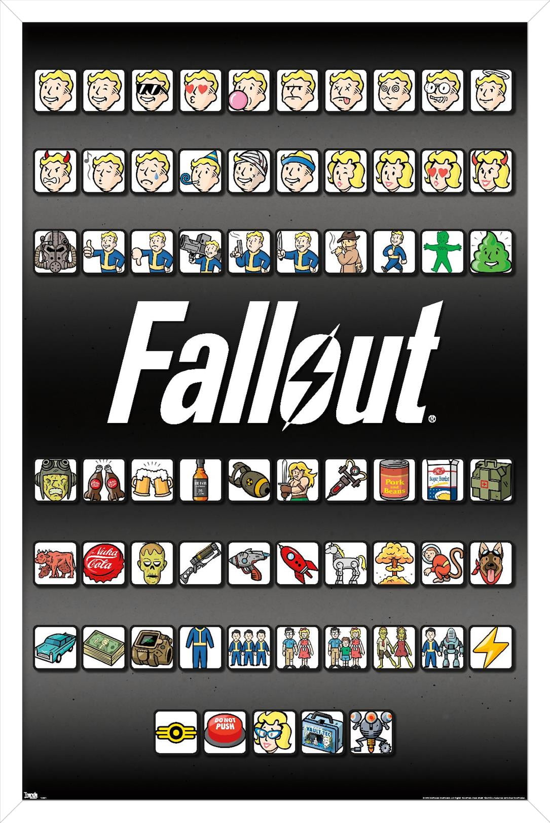 Fallout - Emojis Wall Poster, 14.725" x 22.375" Framed - Walmart.com
