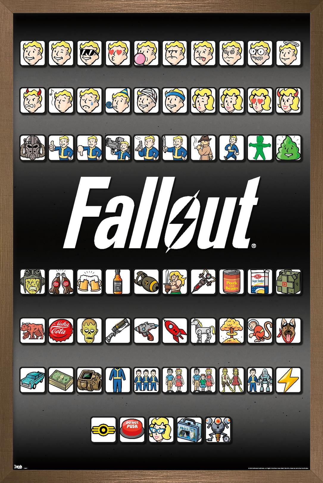 Fallout - Emojis Wall Poster, 22.375" x 34" Framed - Walmart.com