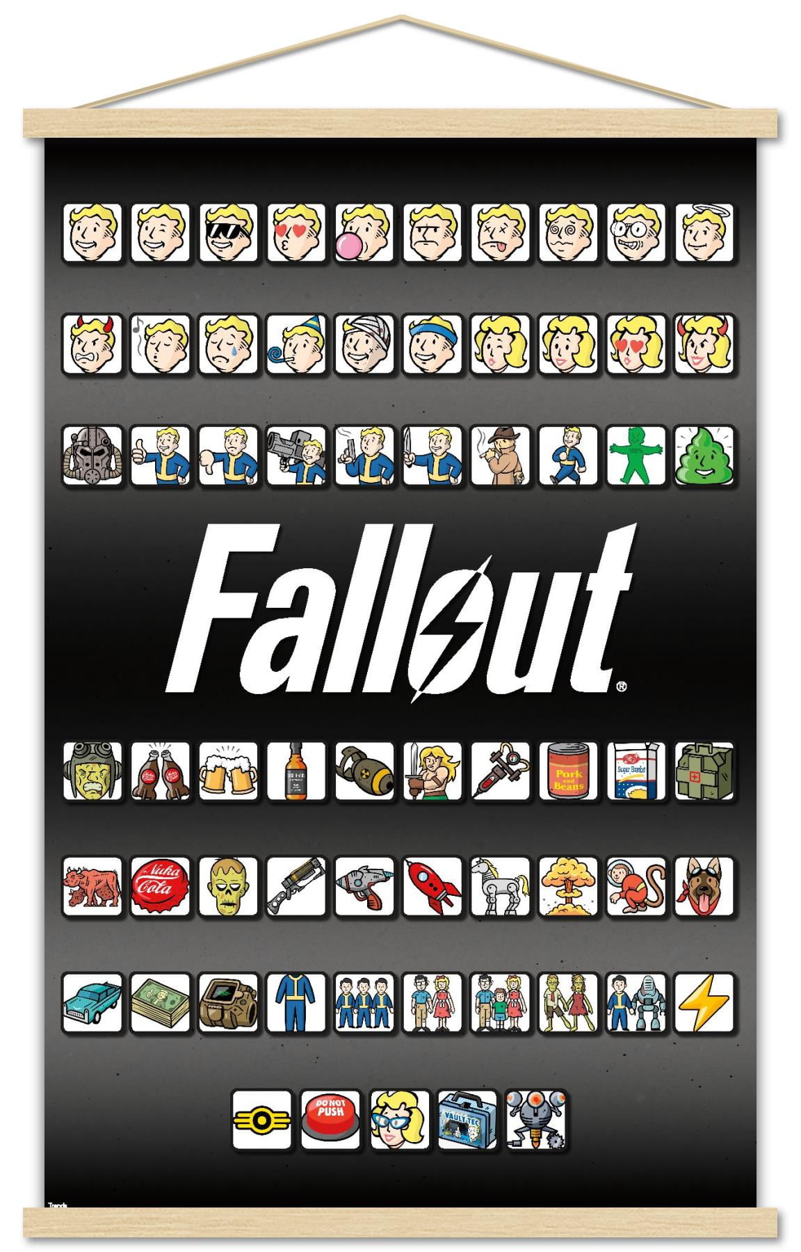 Fallout - Emojis Wall Poster with Magnetic Frame, 22.375" x 34 ...