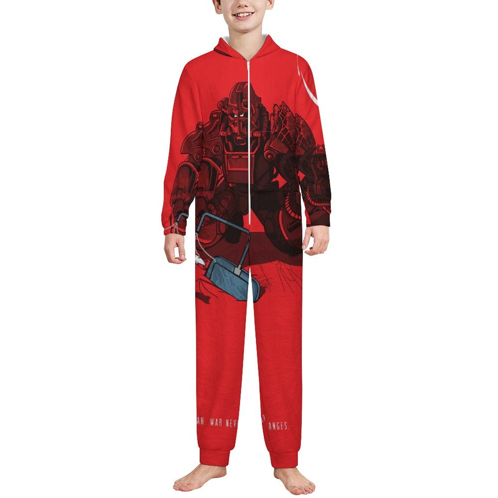 Fallout Jumpsuit Home Pajamas for Girls Boys Flannel One Piece Winter ...