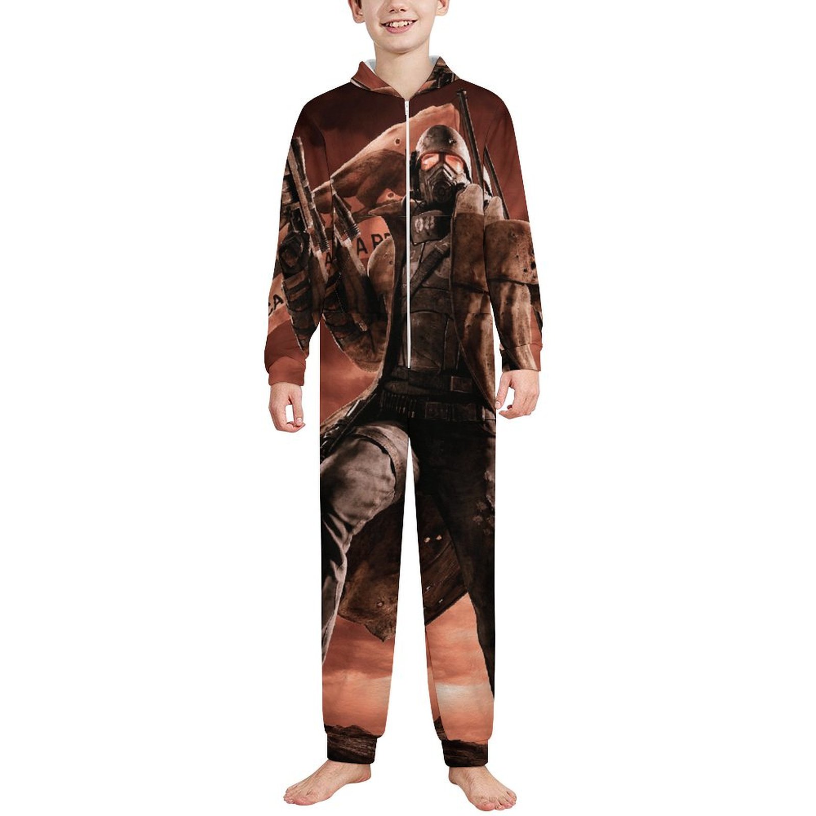 Fallout Kids Pajamas One Piece Hooded Union Suit Onesie PJs Sleepwear ...