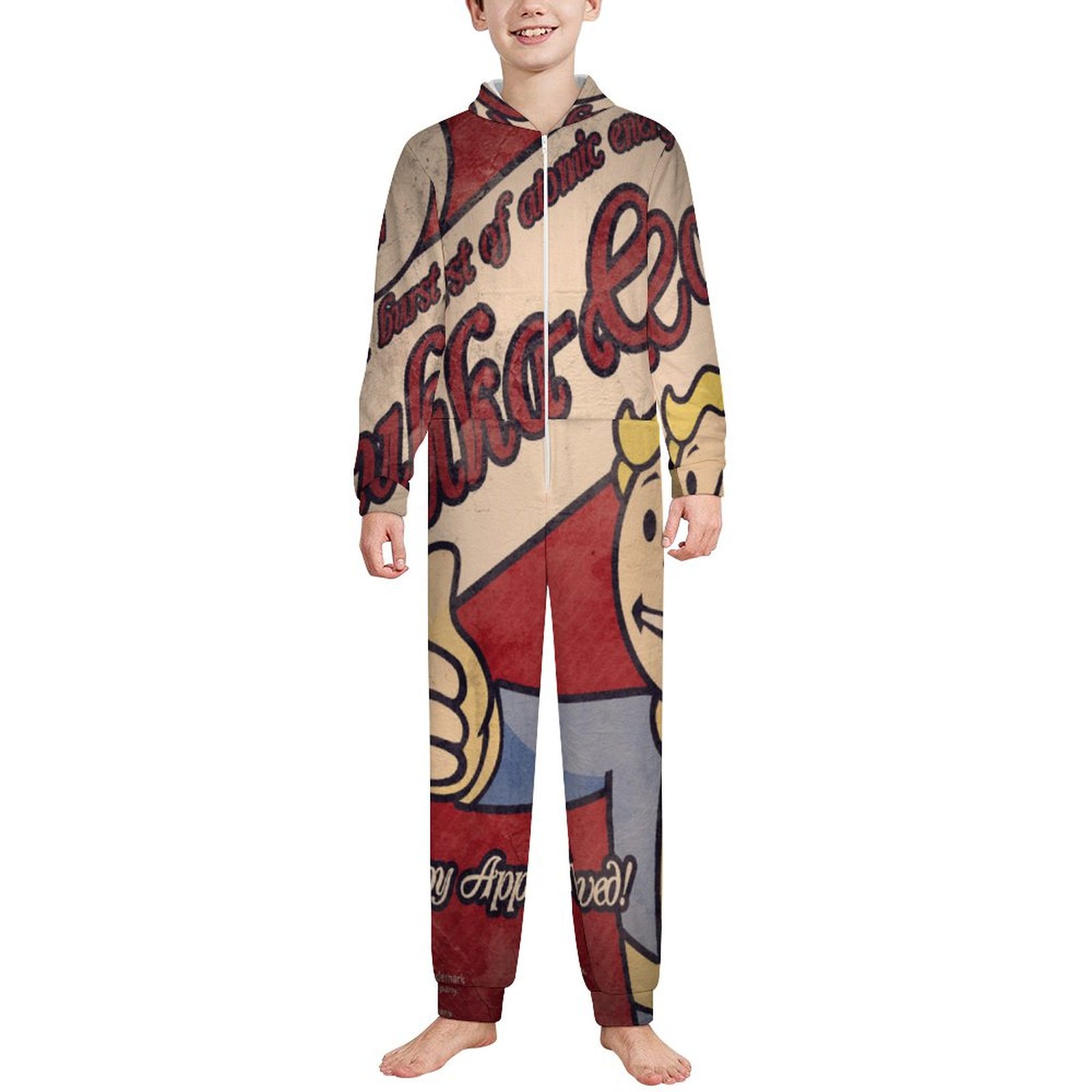 Fallout Kids Pajamas One Piece Hooded Union Suit Onesie PJs Sleepwear ...