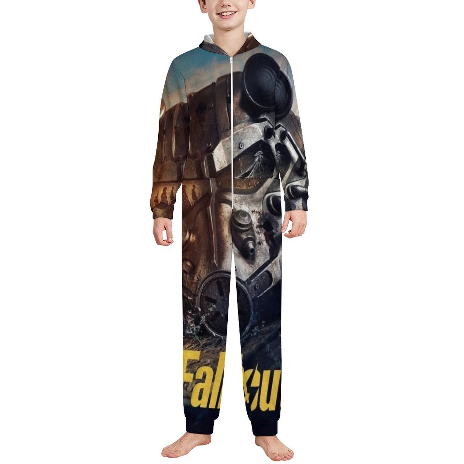 Fallout Kids Pajamas One Piece Hooded Union Suit Onesie PJs Sleepwear ...