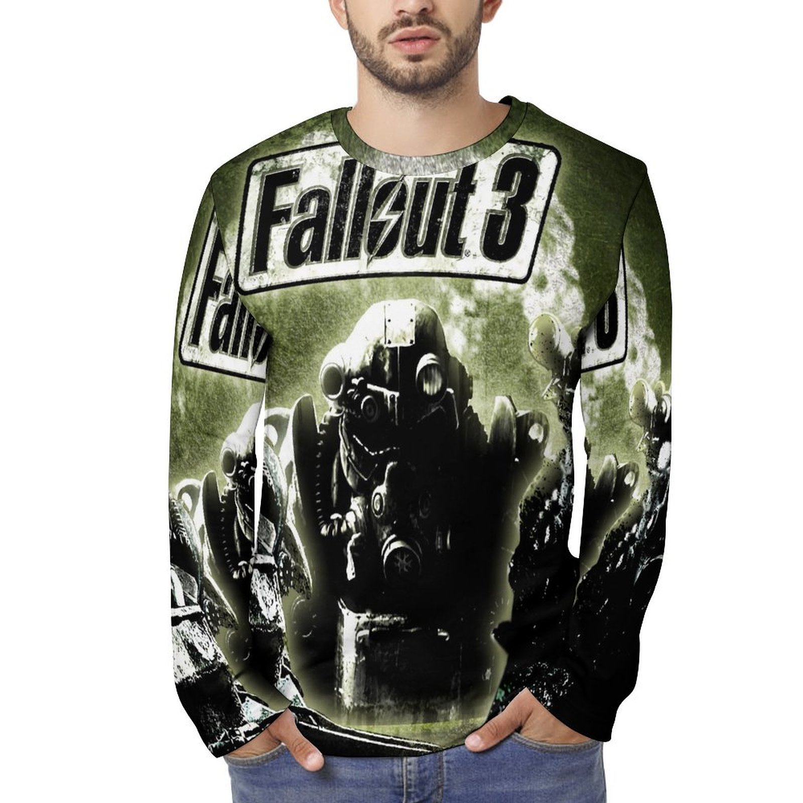 Fallout Long Sleeve Shirts for Men Trendy Streetwear Crew Neck Tops ...