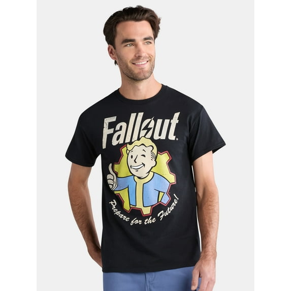 Fallout Men's and Big Men's Vault Boy Thumbs Up Portrait Graphic Tee ...