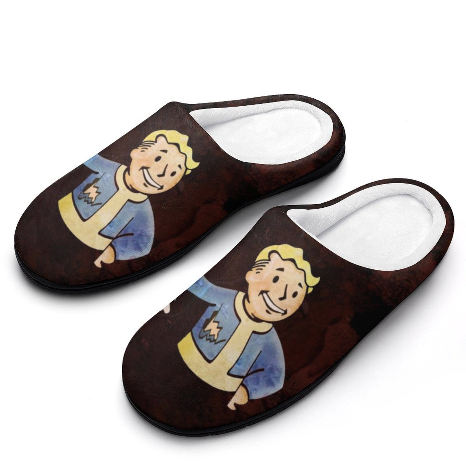 Fallout Mens Cozy Slippers Warm Soft Plush Slipper Slip-on House Shoes ...