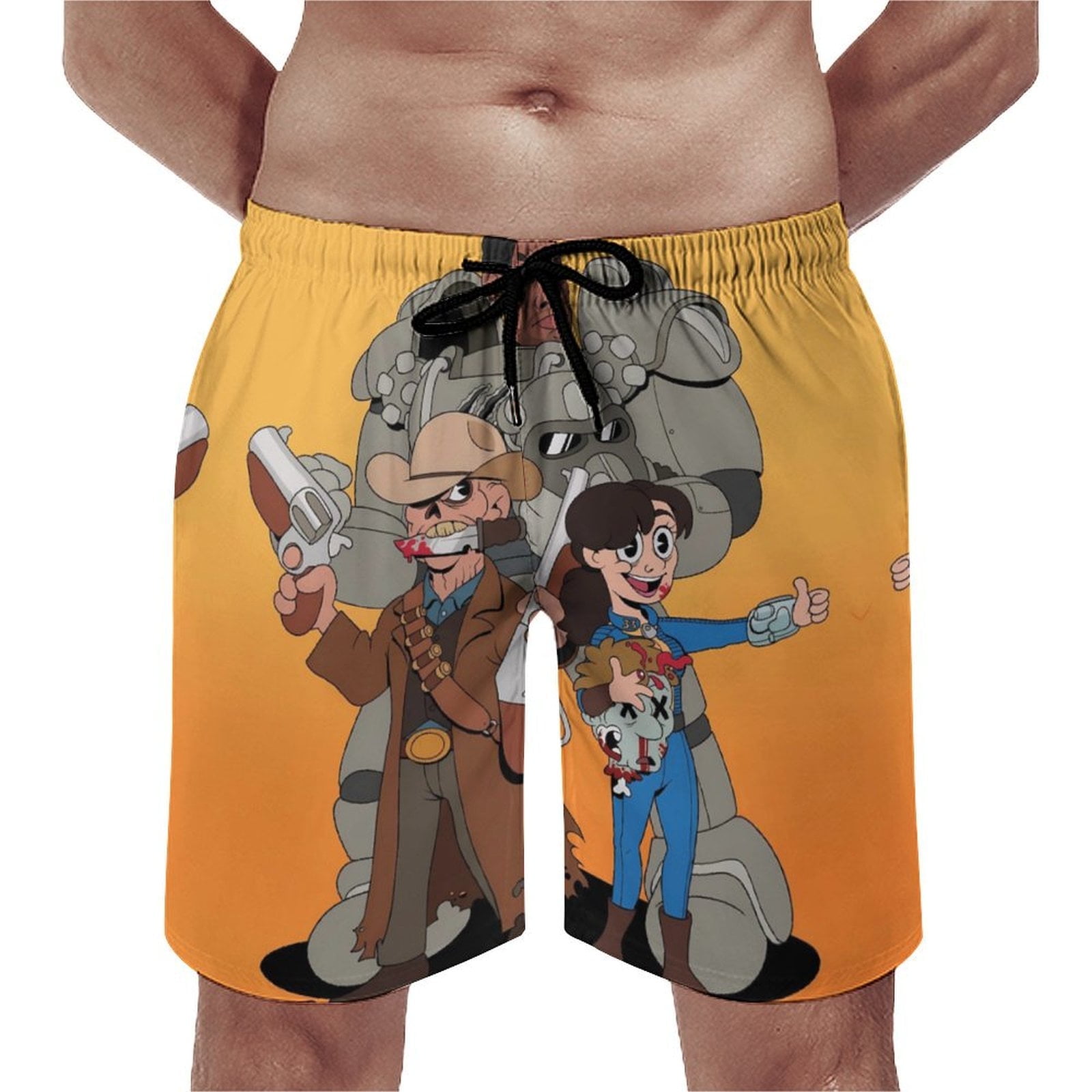 Fallout Mens Shorts Print Gym Shorts Quick Dry Beach Swim Shorts Mesh ...