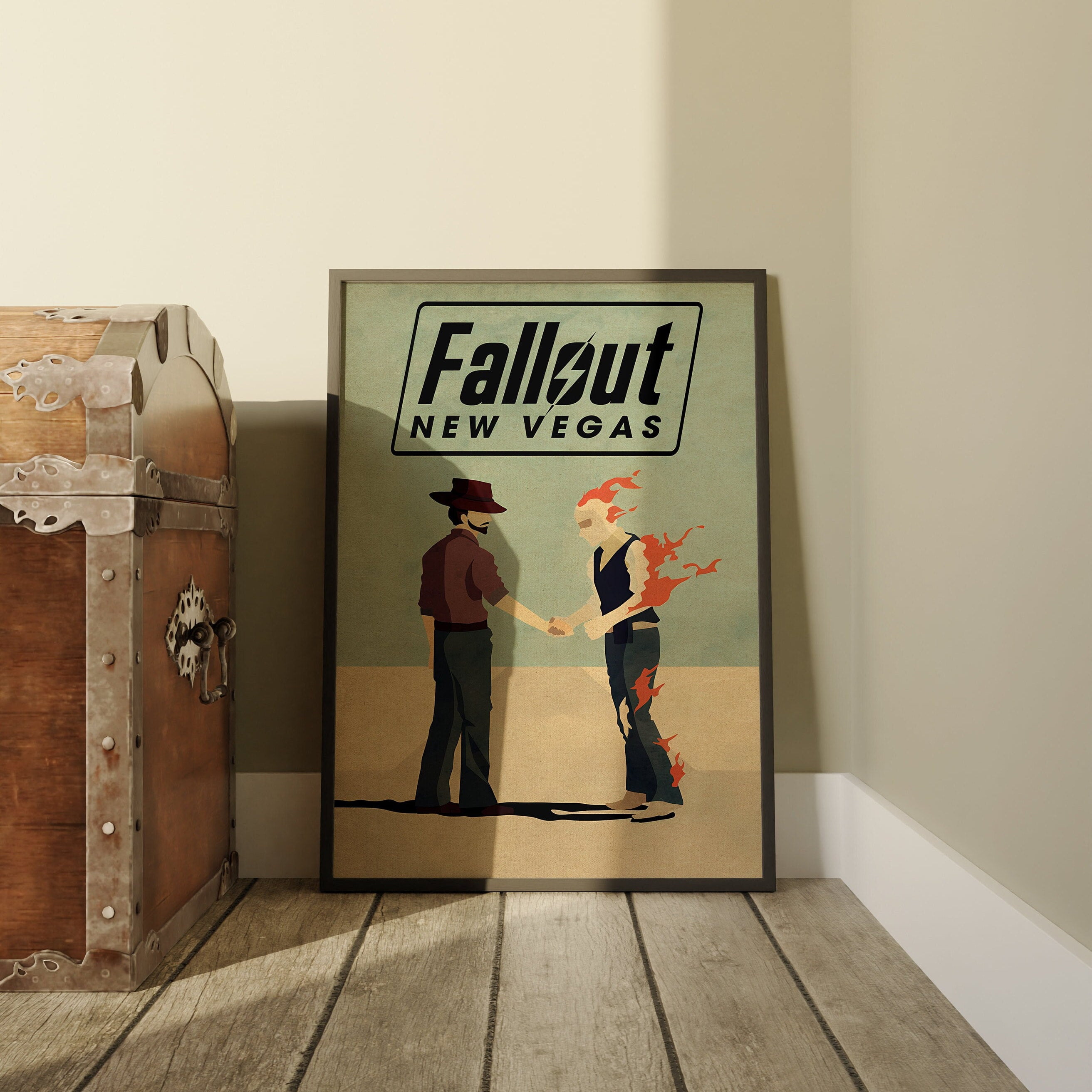Fallout: New Vegas Poster, Vintage Video Game Wall Art, Kraft Paper ...