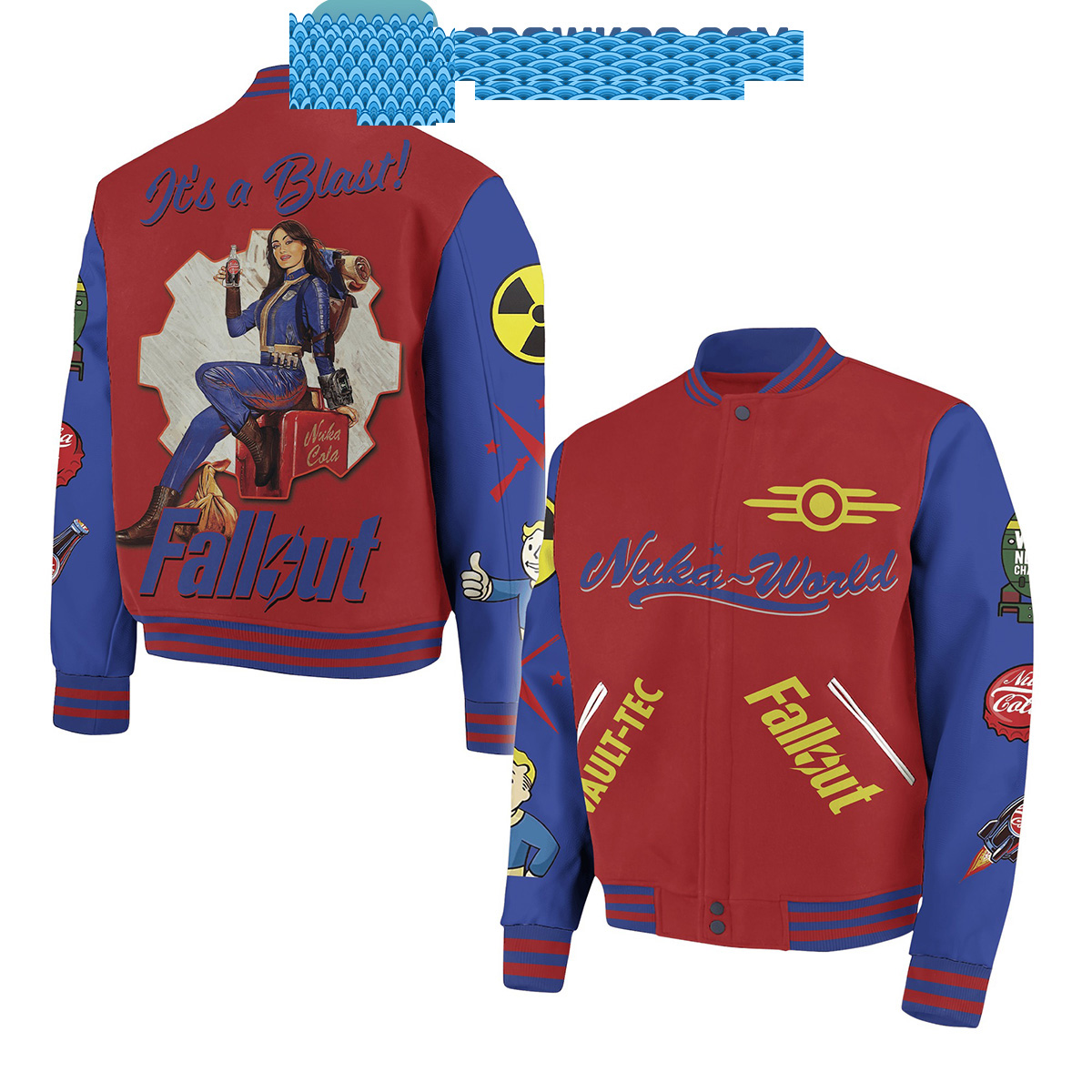 Fallout Nuka World Vault Tec Its A Blast Baseball Jacket - Walmart.com