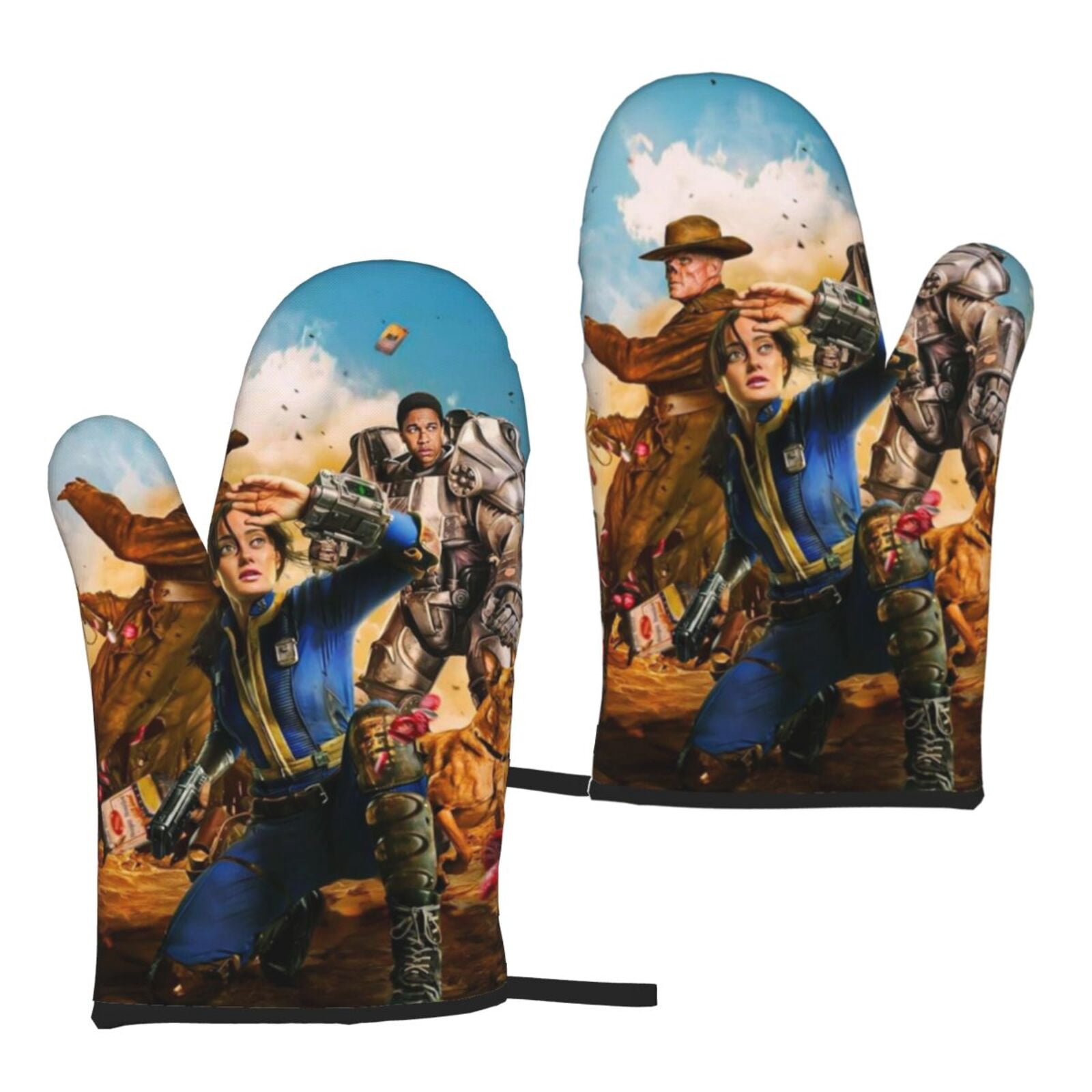 Fallout Oven Mitts Scald-Proof Gloves Heat Resistant Oven Gloves ...