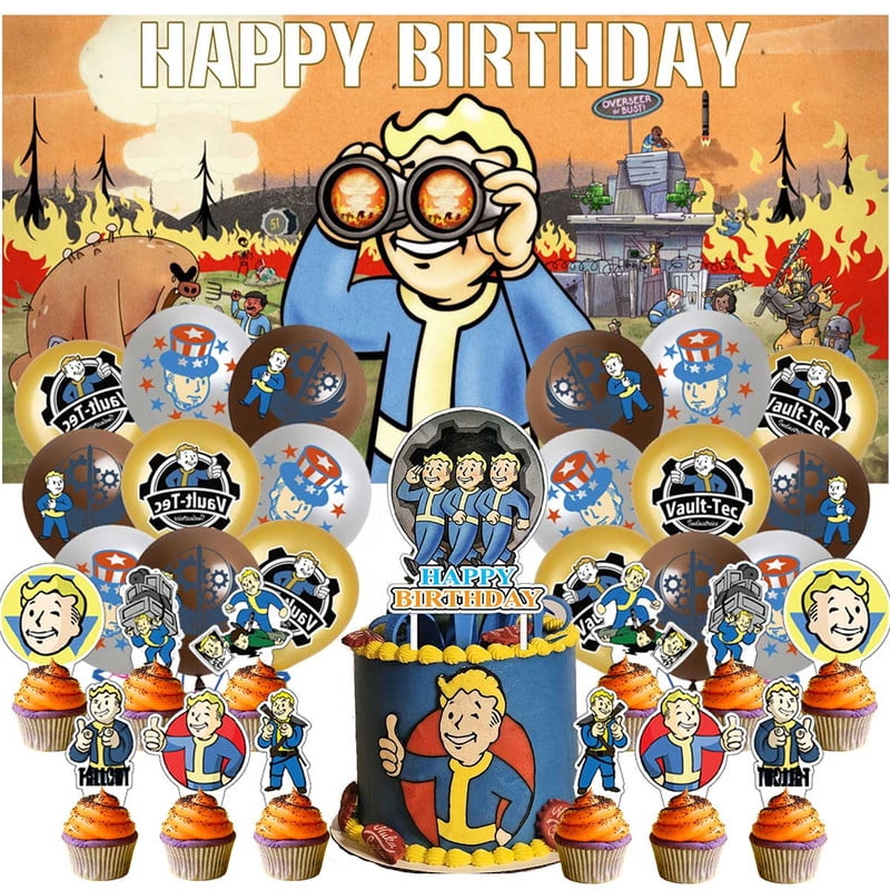 Fallout Party Supplies Decor Latex Balloons Birthday Banner Decorations ...