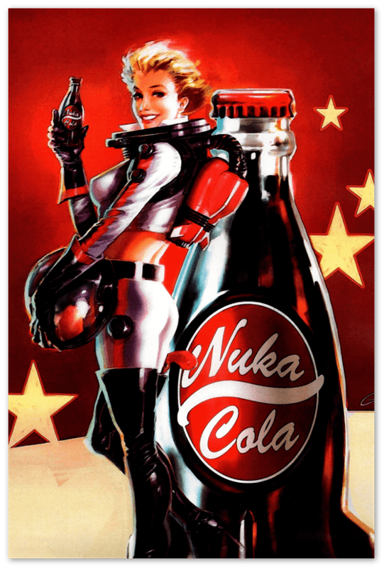 Fallout Poster Nuka Cola Space Girl Pin Up Video Game Poster Gaming (24x36Inches(BlackMetal ...