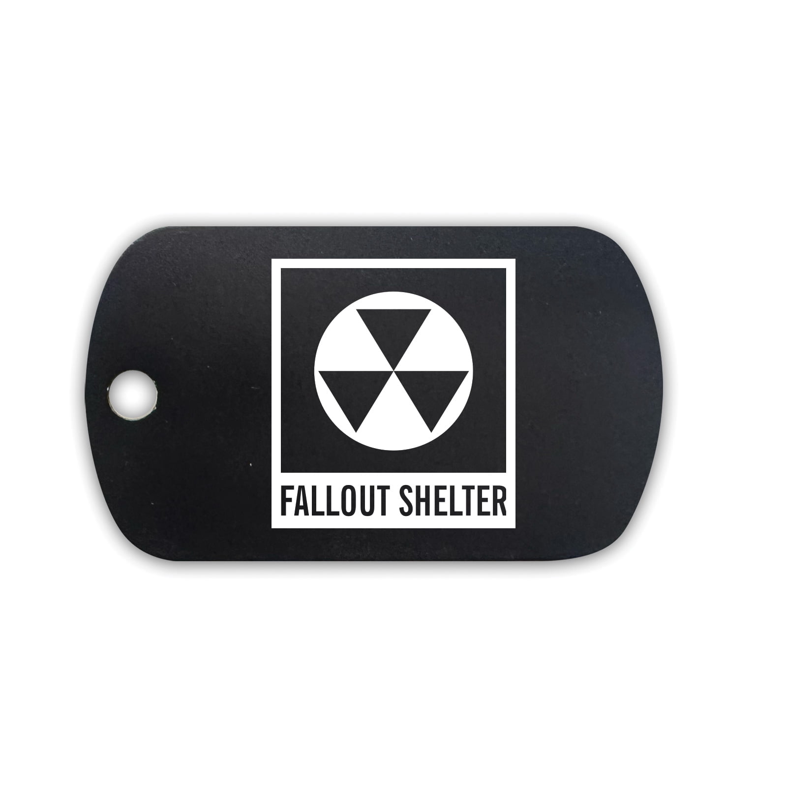 Fallout Shelter Symbol GI Dog Tag Aluminum Keychain nuclear radiation ...
