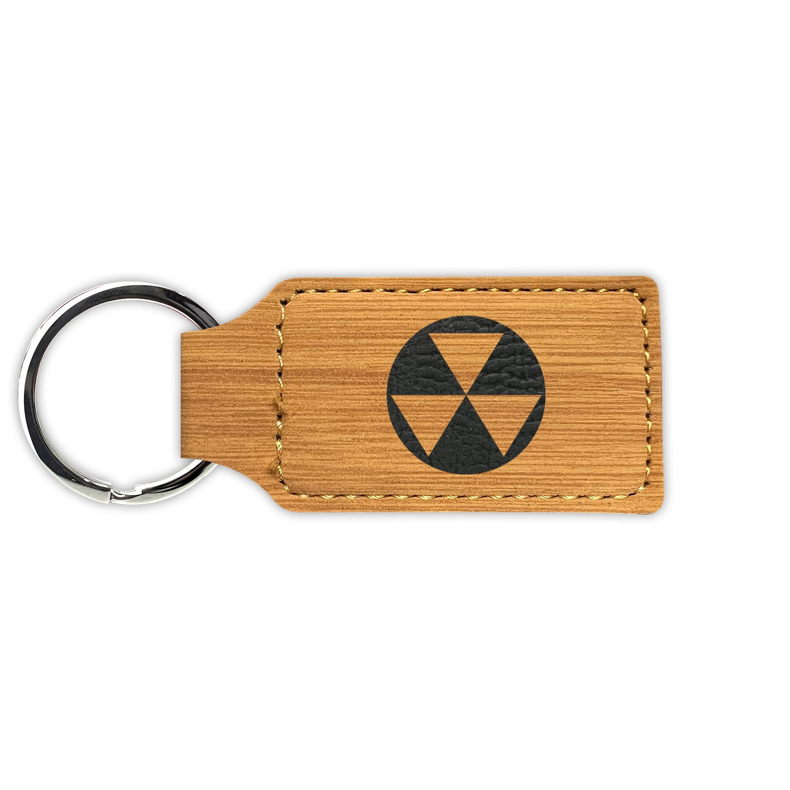 Fallout Shelter Symbol Keychain Leatherette Rectangle - Laser Engraved ...