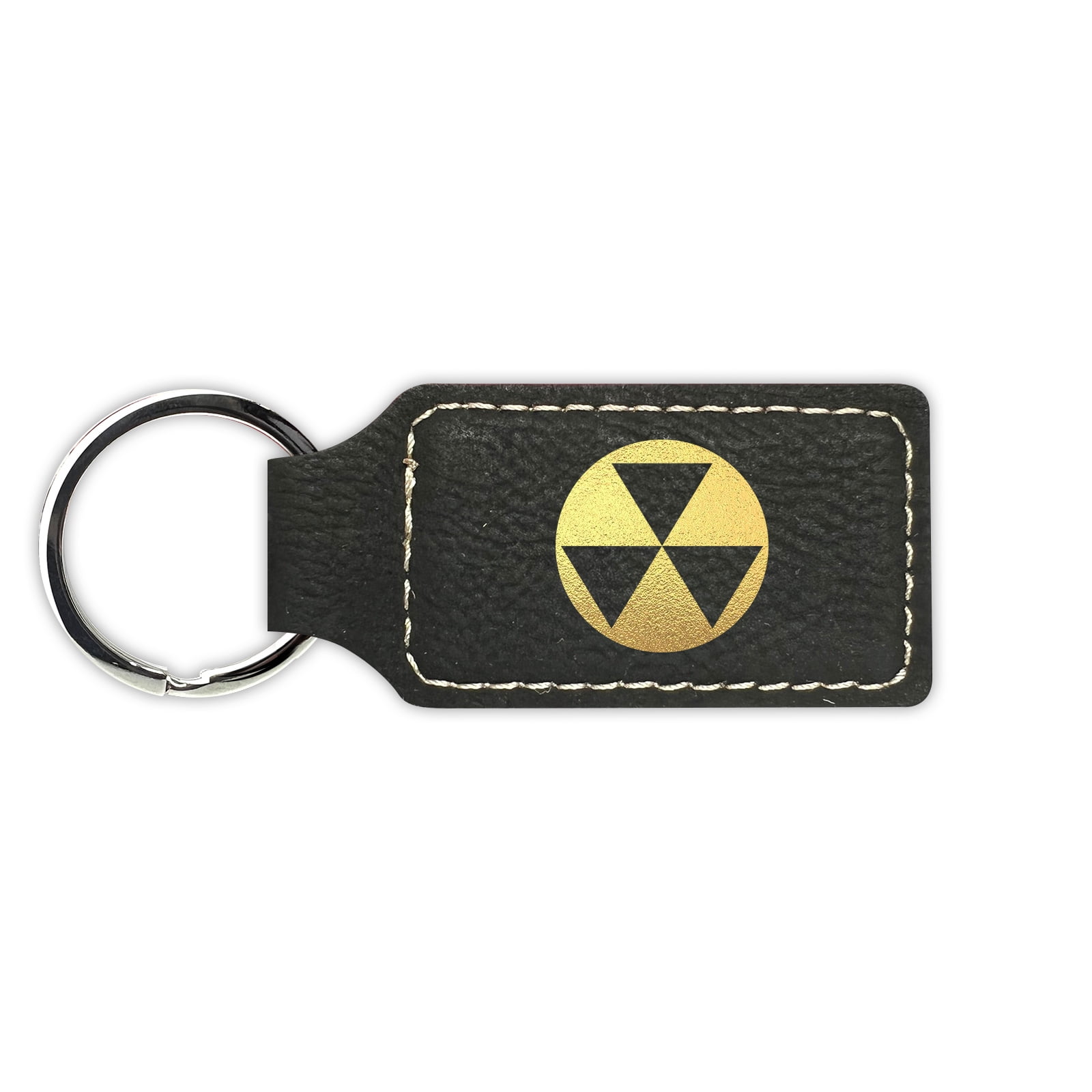 Fallout Shelter Symbol Keychain Leatherette Rectangle - Laser Engraved ...