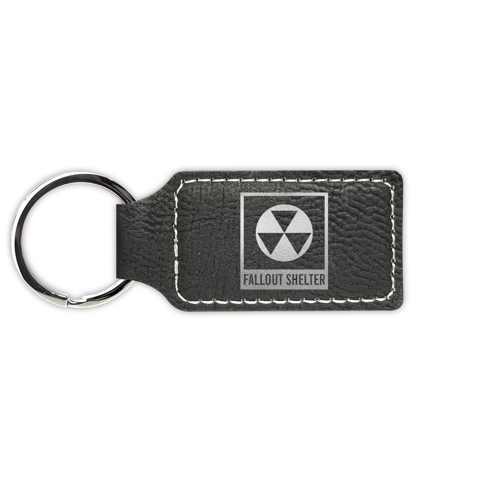 Fallout Shelter Symbol Keychain Leatherette Rectangle - Laser Engraved ...