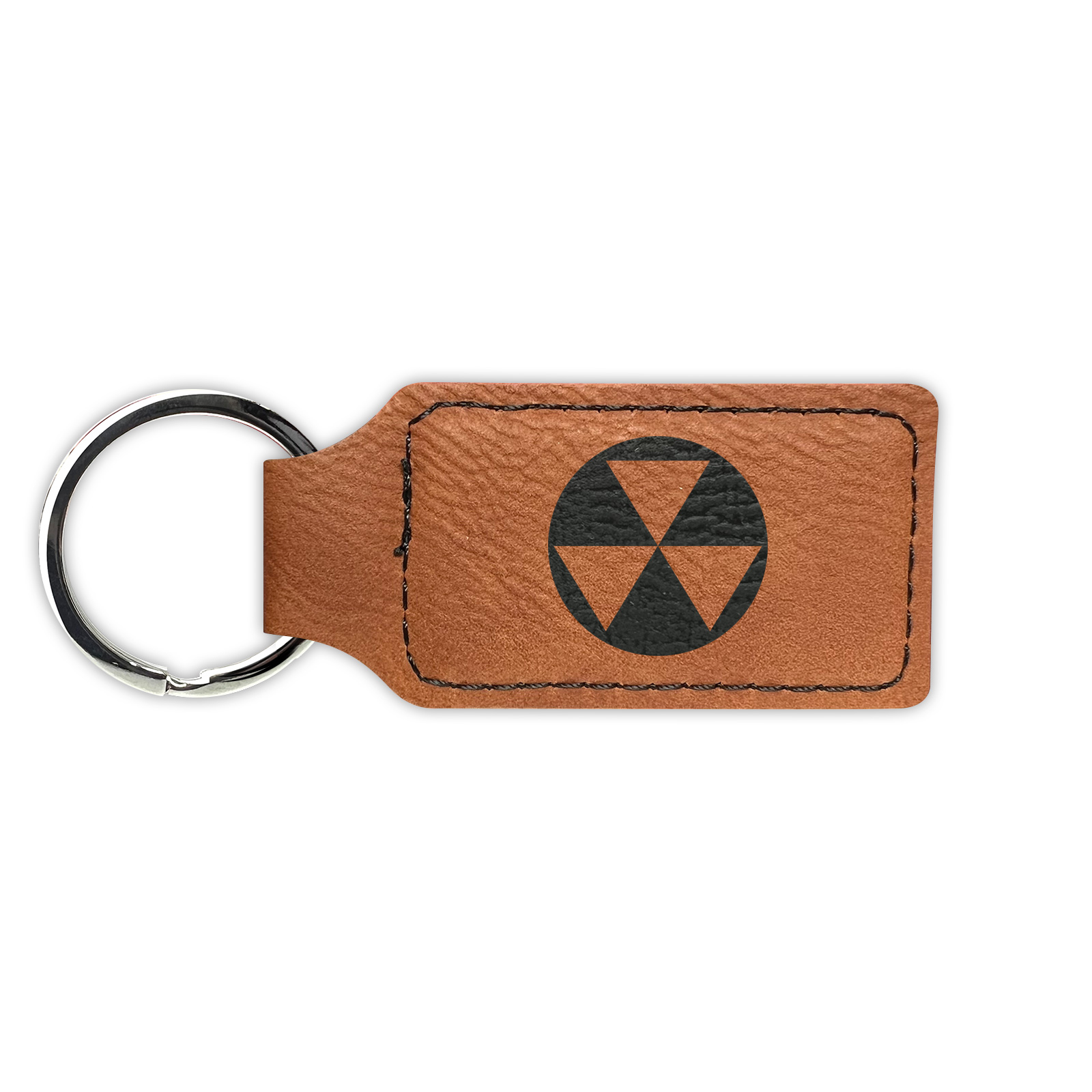 Fallout Shelter Symbol Keychain Leatherette Rectangle - Laser Engraved ...