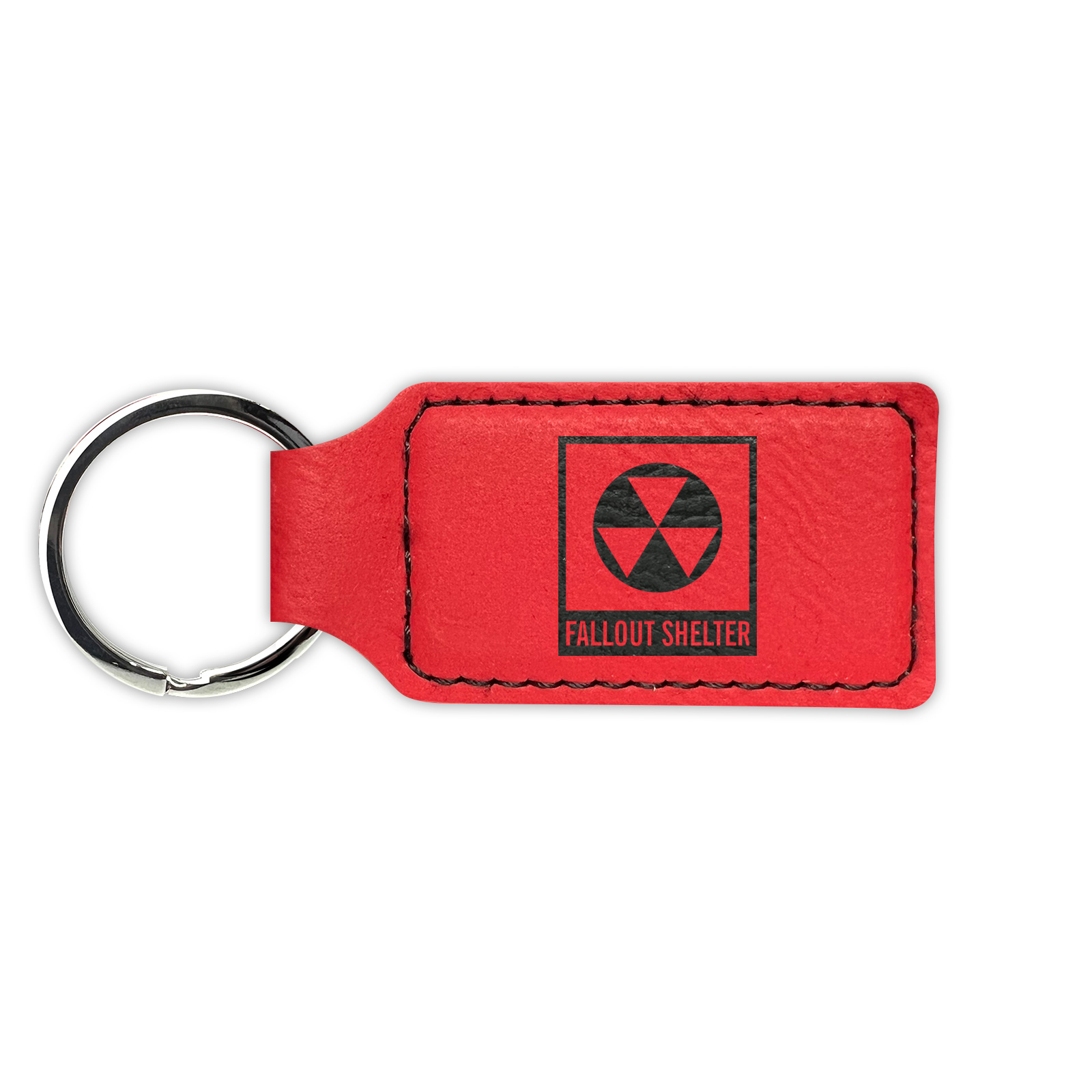 Fallout Shelter Symbol Keychain Leatherette Rectangle - Laser Engraved ...