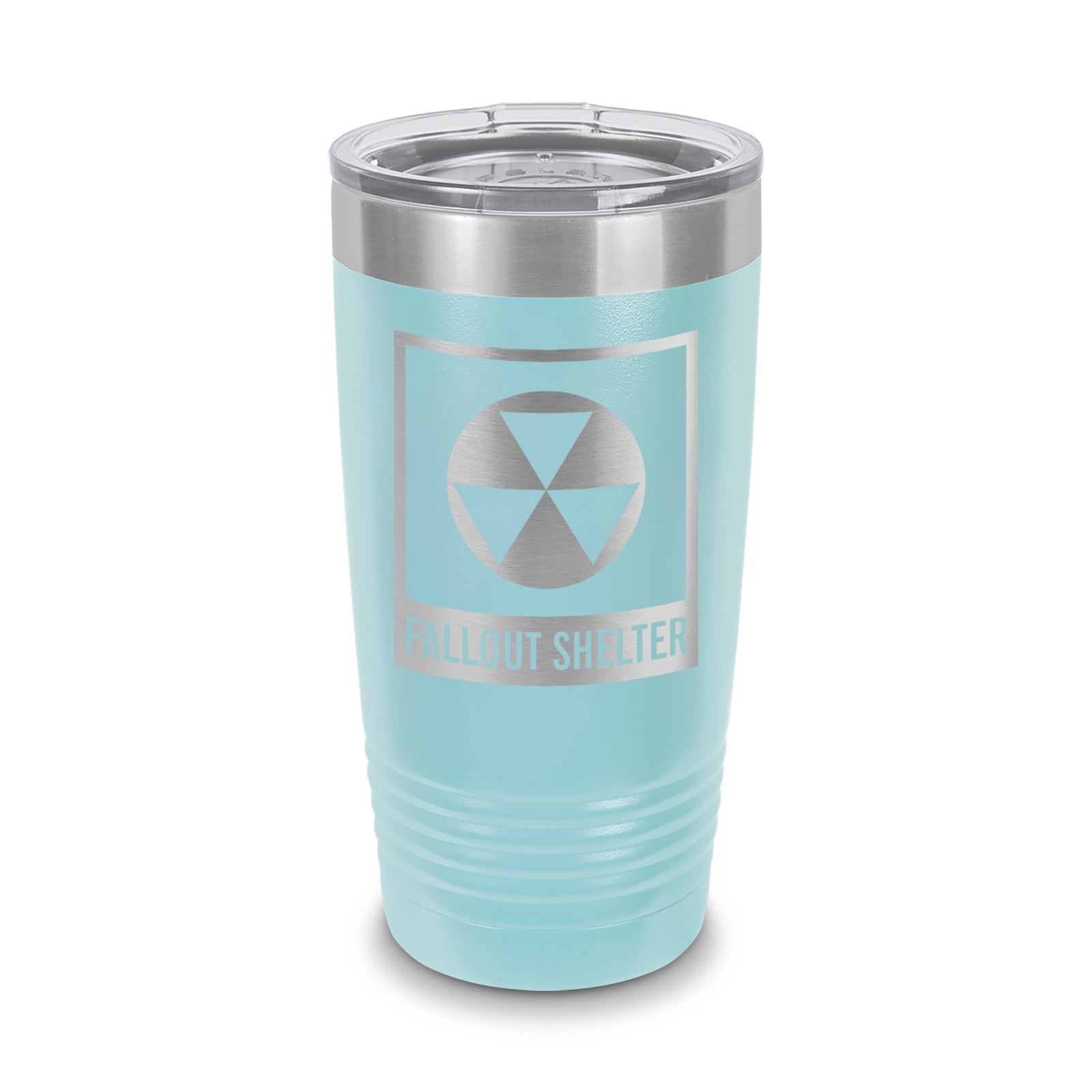 Fallout Shelter Symbol Tumbler 20 oz - Laser Engraved w/ Clear Lid ...