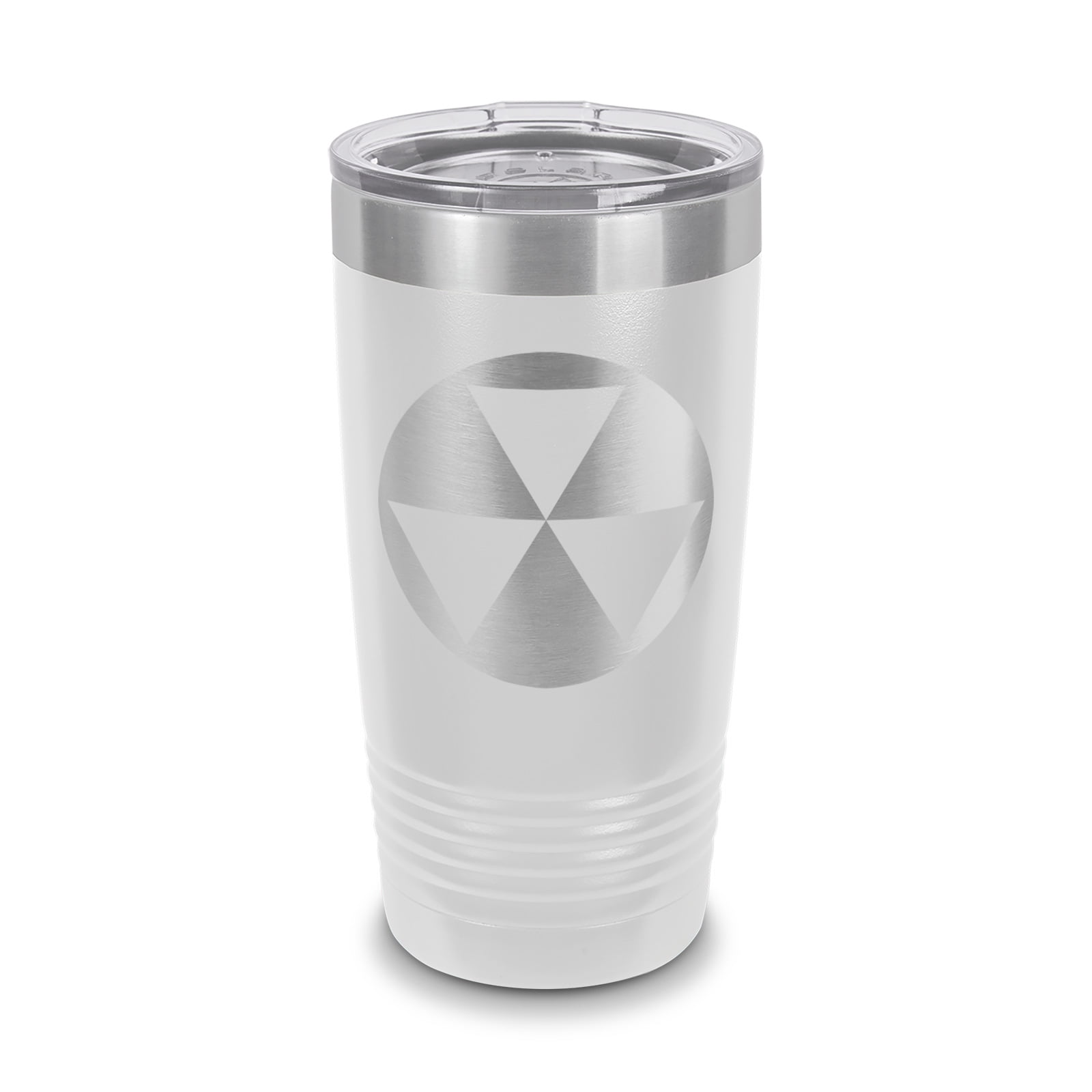Fallout Shelter Symbol Tumbler 20 oz - Laser Engraved w/ Clear Lid ...