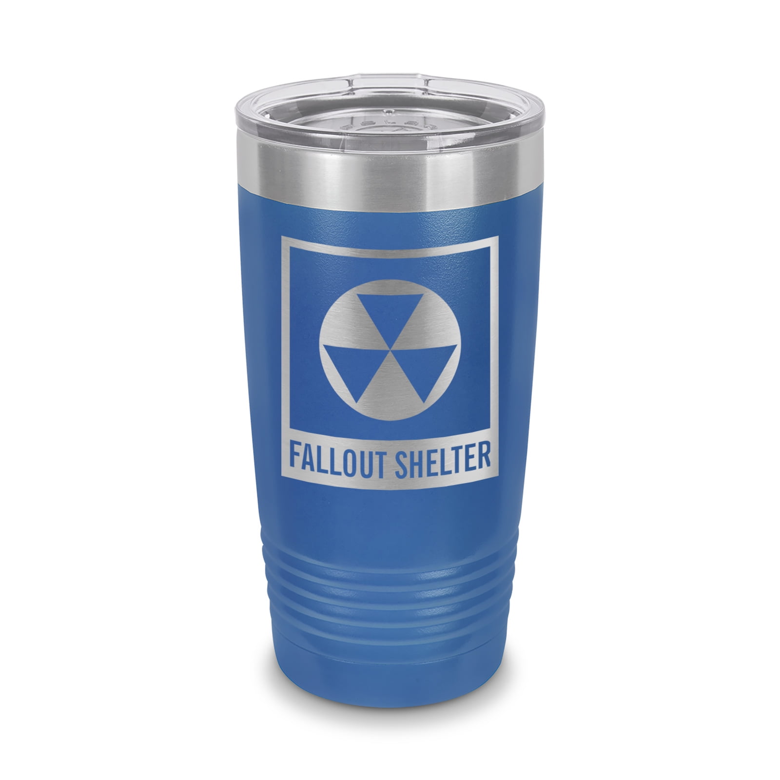 Fallout Shelter Symbol Tumbler 20 oz - Laser Engraved w/ Clear Lid ...