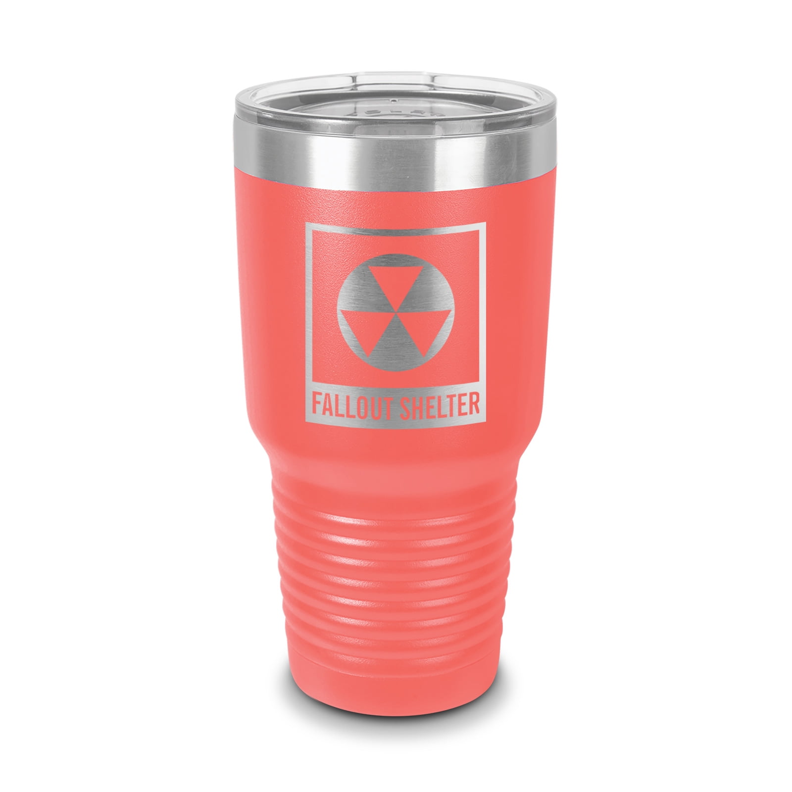 Fallout Shelter Symbol Tumbler 30 oz - Laser Engraved w/ Clear Lid ...