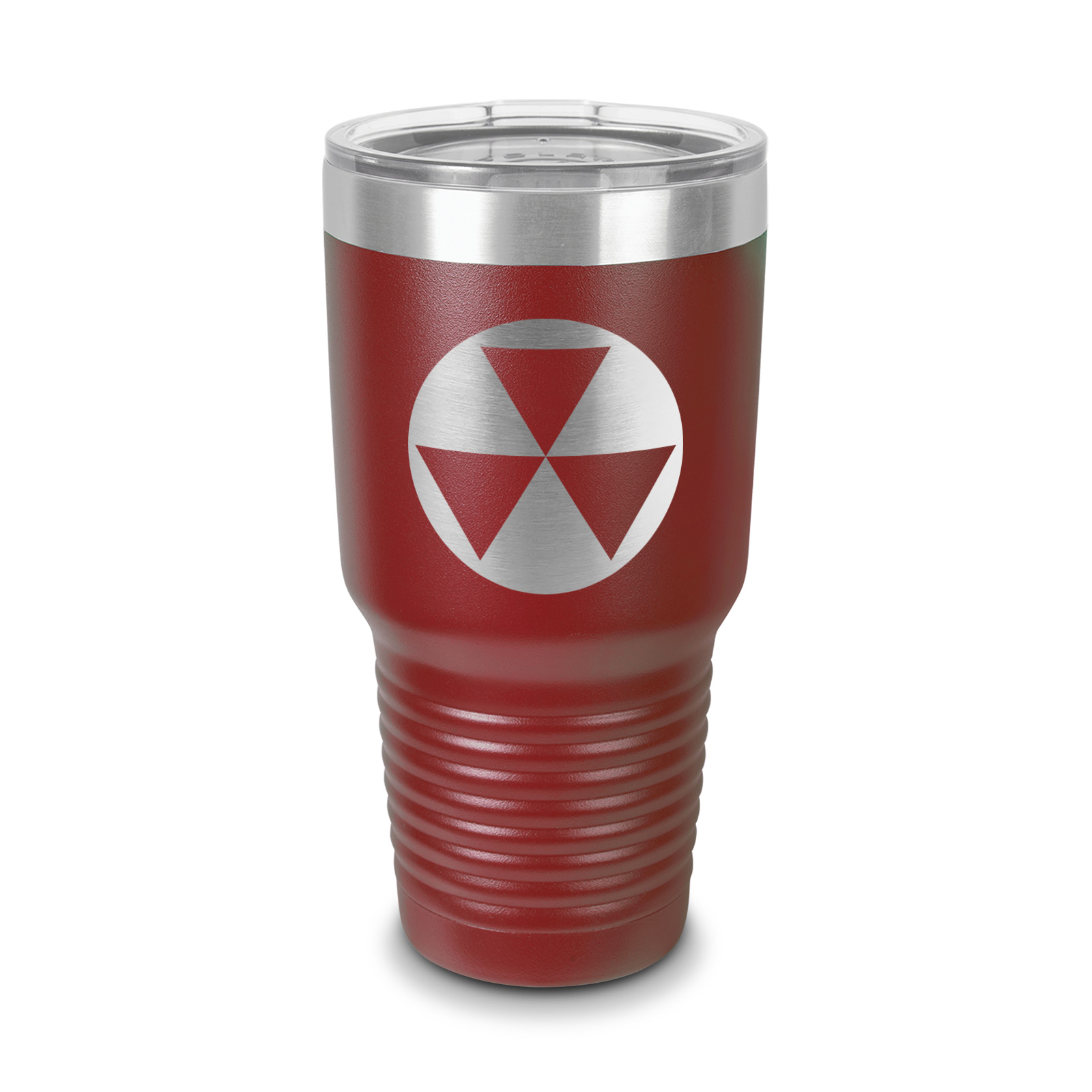 Fallout Shelter Symbol Tumbler 30 oz - Laser Engraved w/ Clear Lid ...