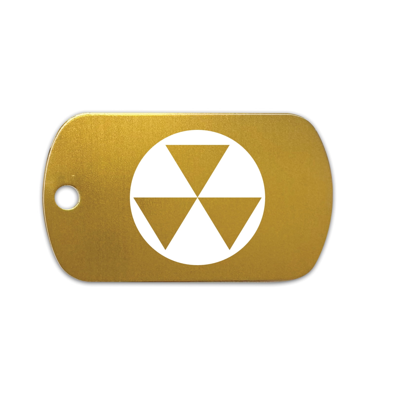 Fallout Shelter Symbol V2 GI Dog Tag Aluminum Keychain radiation - Gold ...