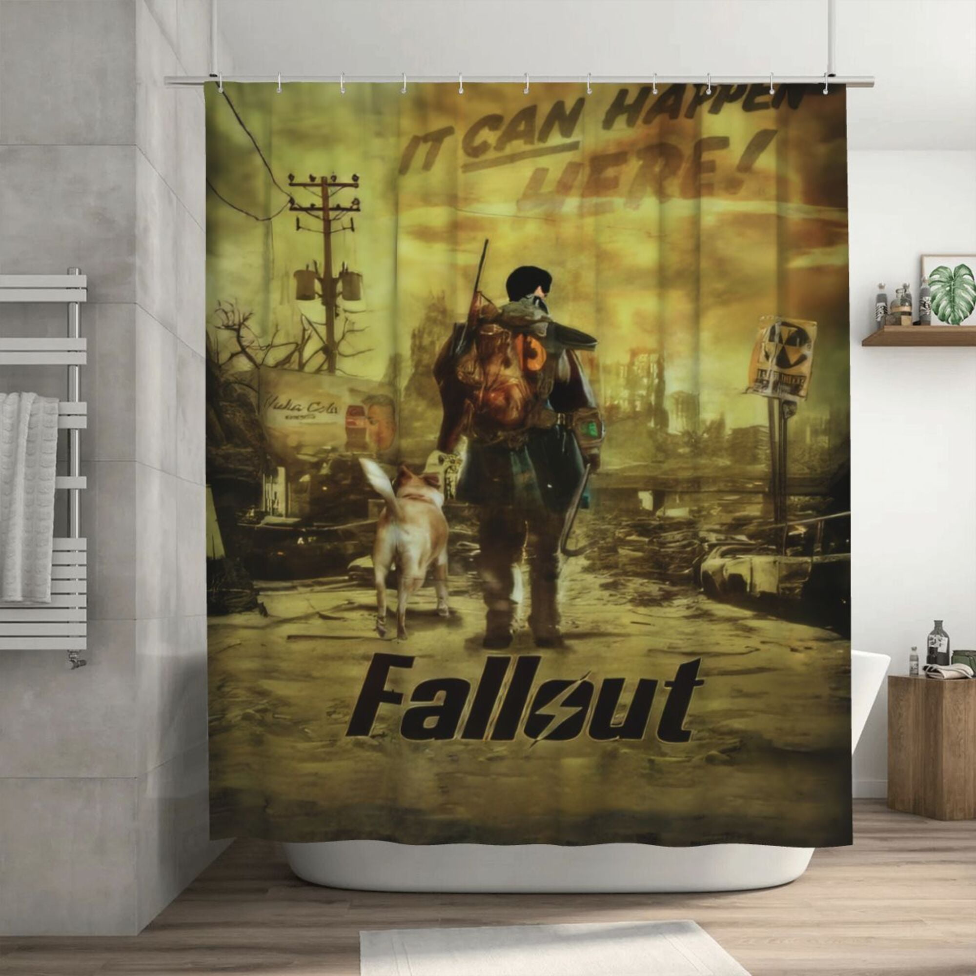 Fallout Shower Curtain, 72 x 72 inch Waterproof Fabric Shower Curtains ...