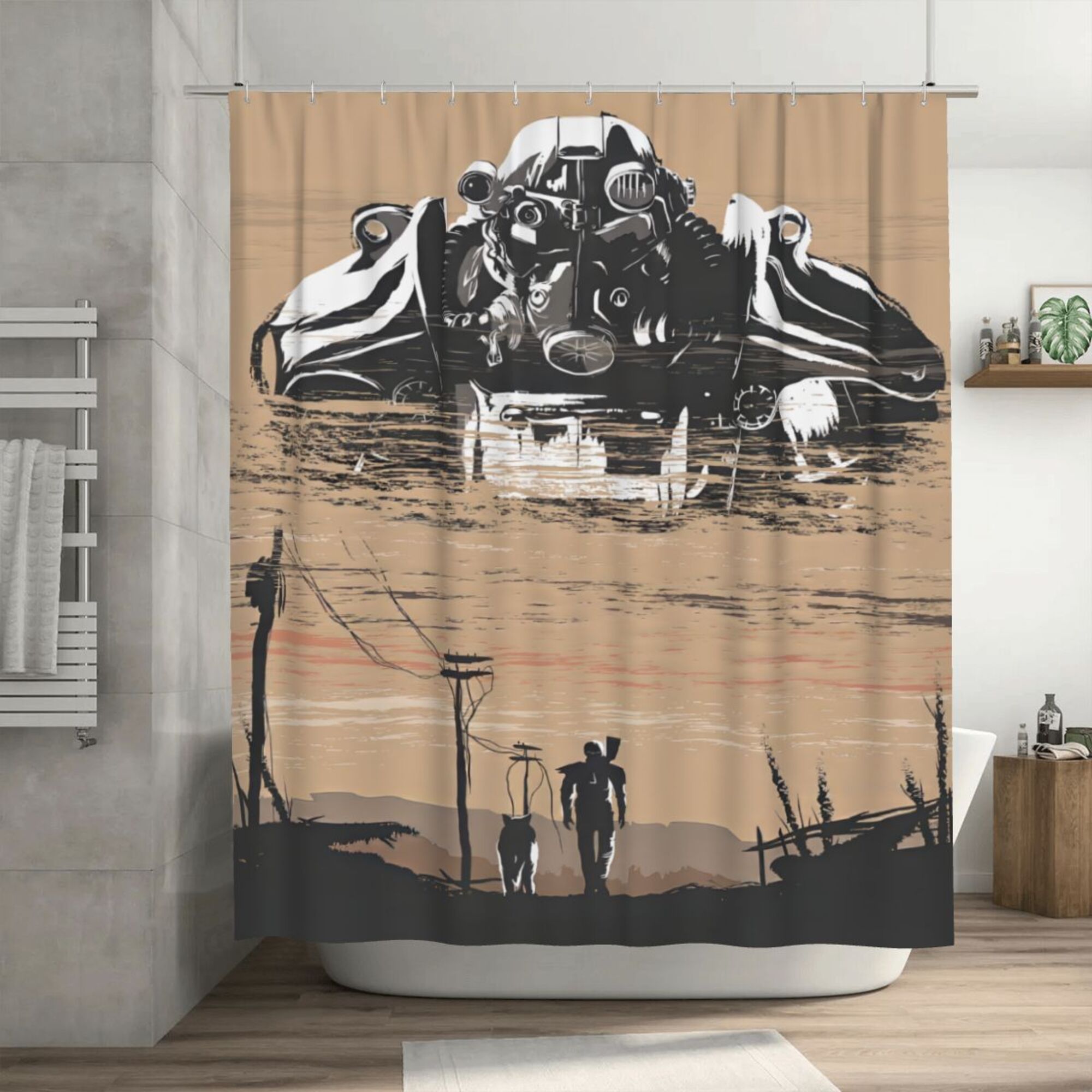 Fallout Shower Curtain, 72 x 72 inch Waterproof Fabric Shower Curtains ...