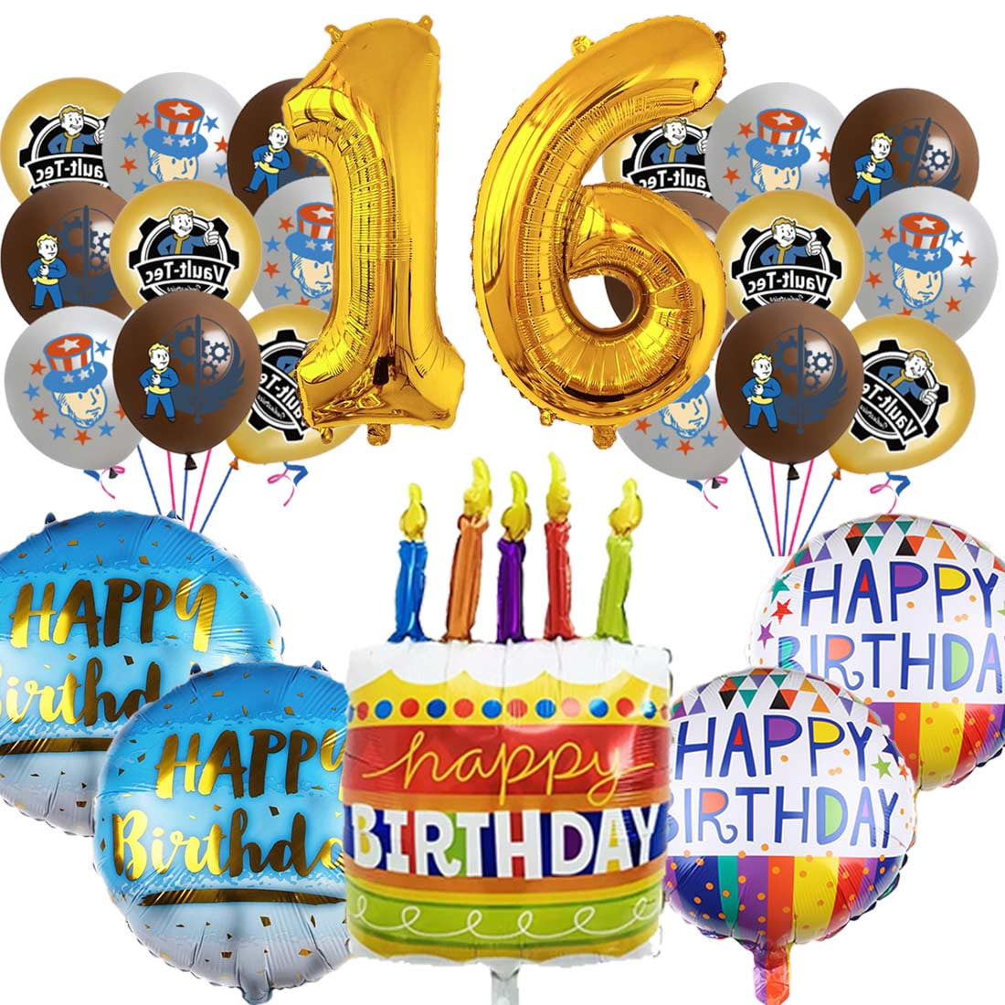 Fallout TV Balloons Party Supplies 16th Big Number Decorations Decor ...