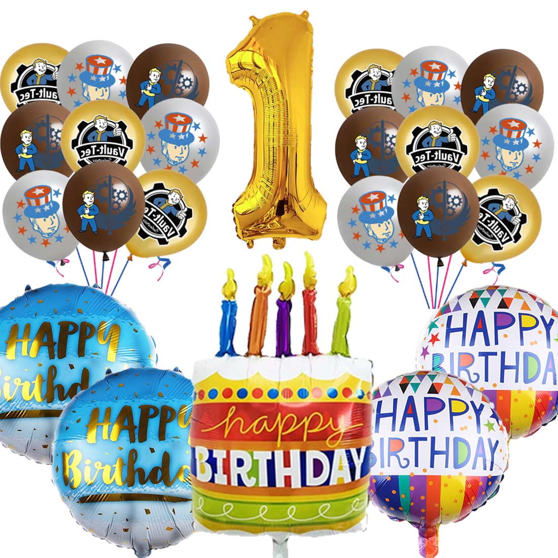 Fallout TV Balloons Party Supplies 1st Big Number Decorations Decor Kit ...