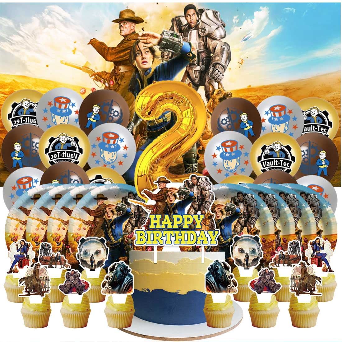Fallout TV Balloons Party Supplies 2nd Decor Tableware Birthday Cake ...