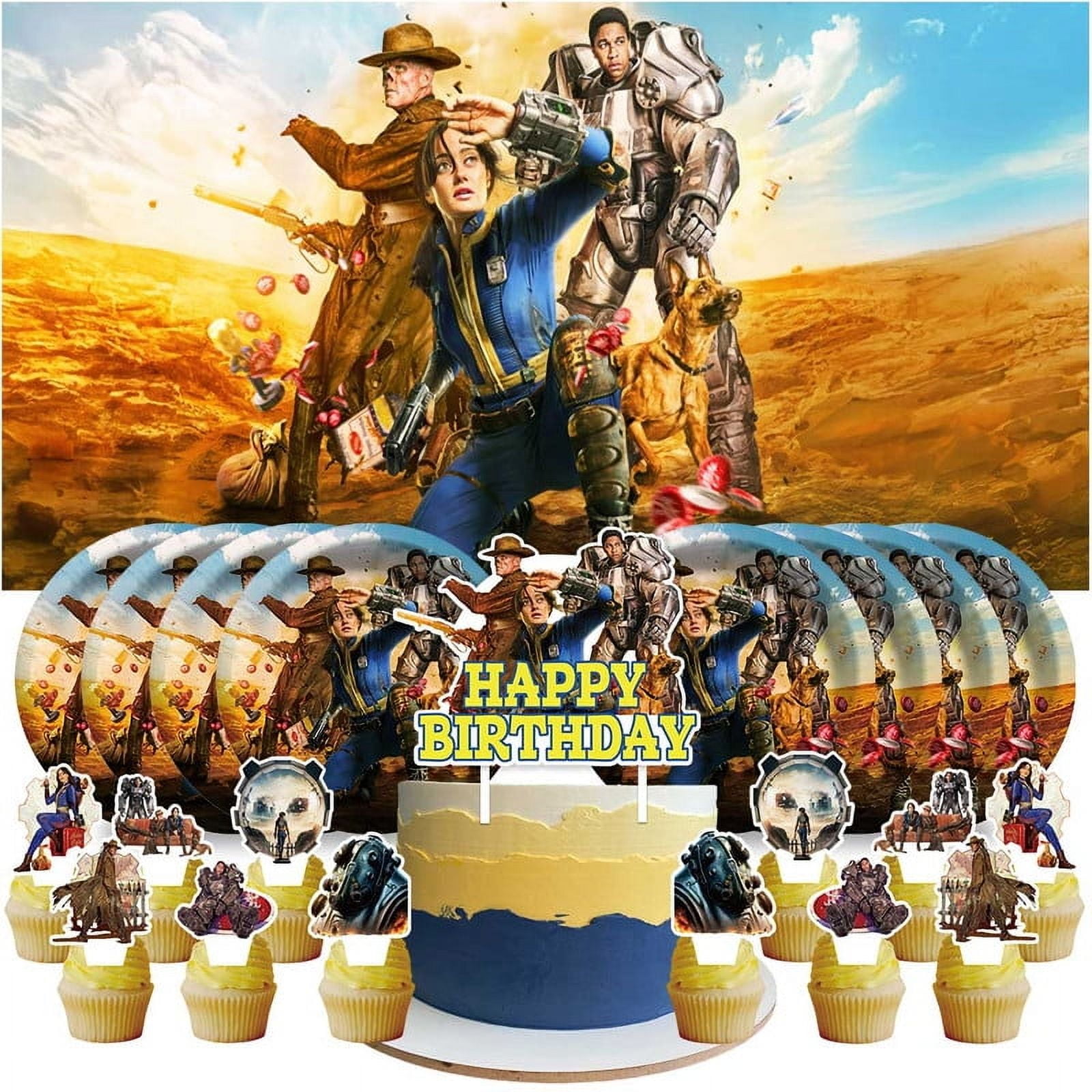 Fallout TV Party Decor Decorations Plates Background Cake Topper Fans ...