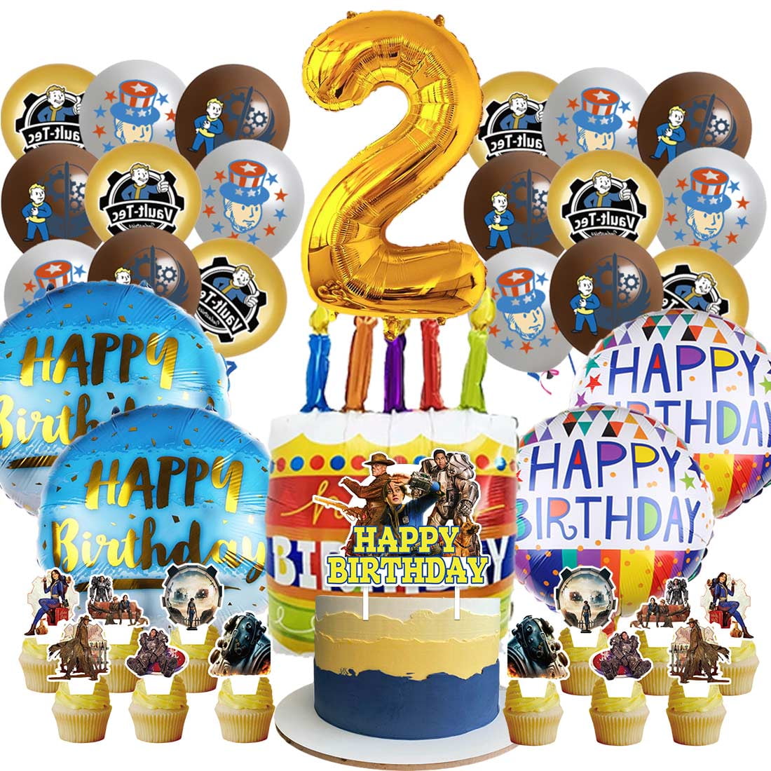 Fallout TV Party Supplies 2nd Decor Kit Balloons Birthday Cake Topper ...