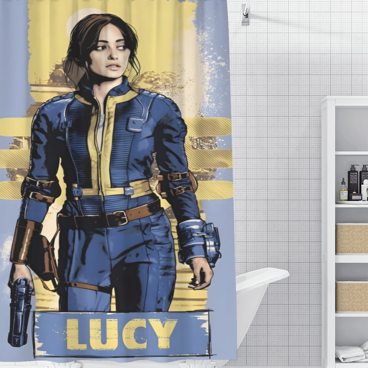 Fallout TV Shower Curtain 35*70.8 Inches Waterproof And Durable Vivid ...