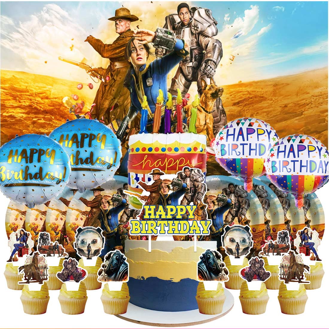 Fallout TV Supplies Plates Decoration Backdrop Banner Birthday Decor ...