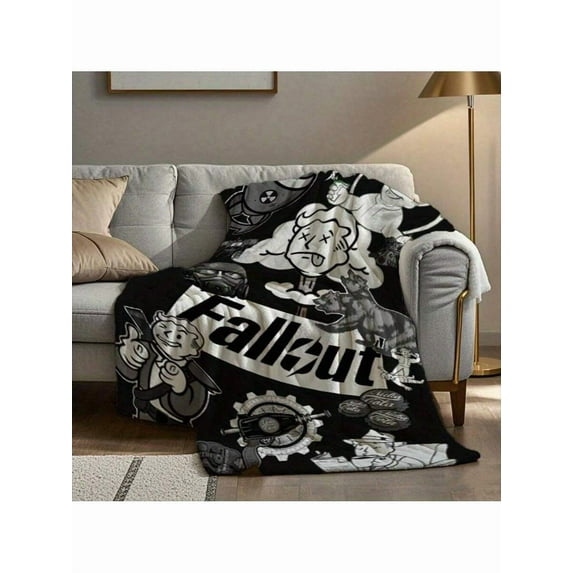 Fallout Themed Flannel Fleece Blanket Soft Warm Cozy Printed Throw For ...
