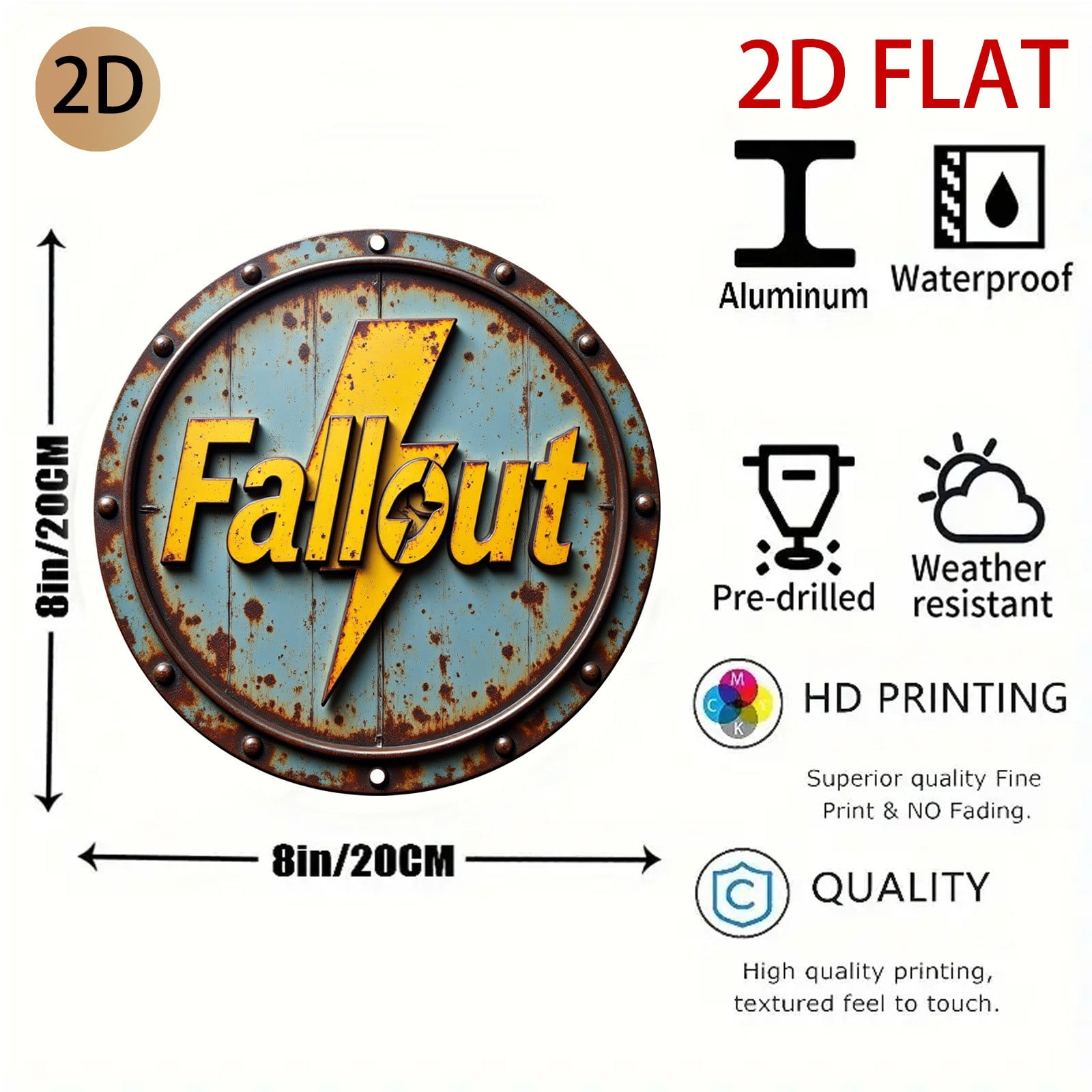 Fallout-Themed Rusty Vault Gaming Tin Metal Signs Home Décor 8x8 ...