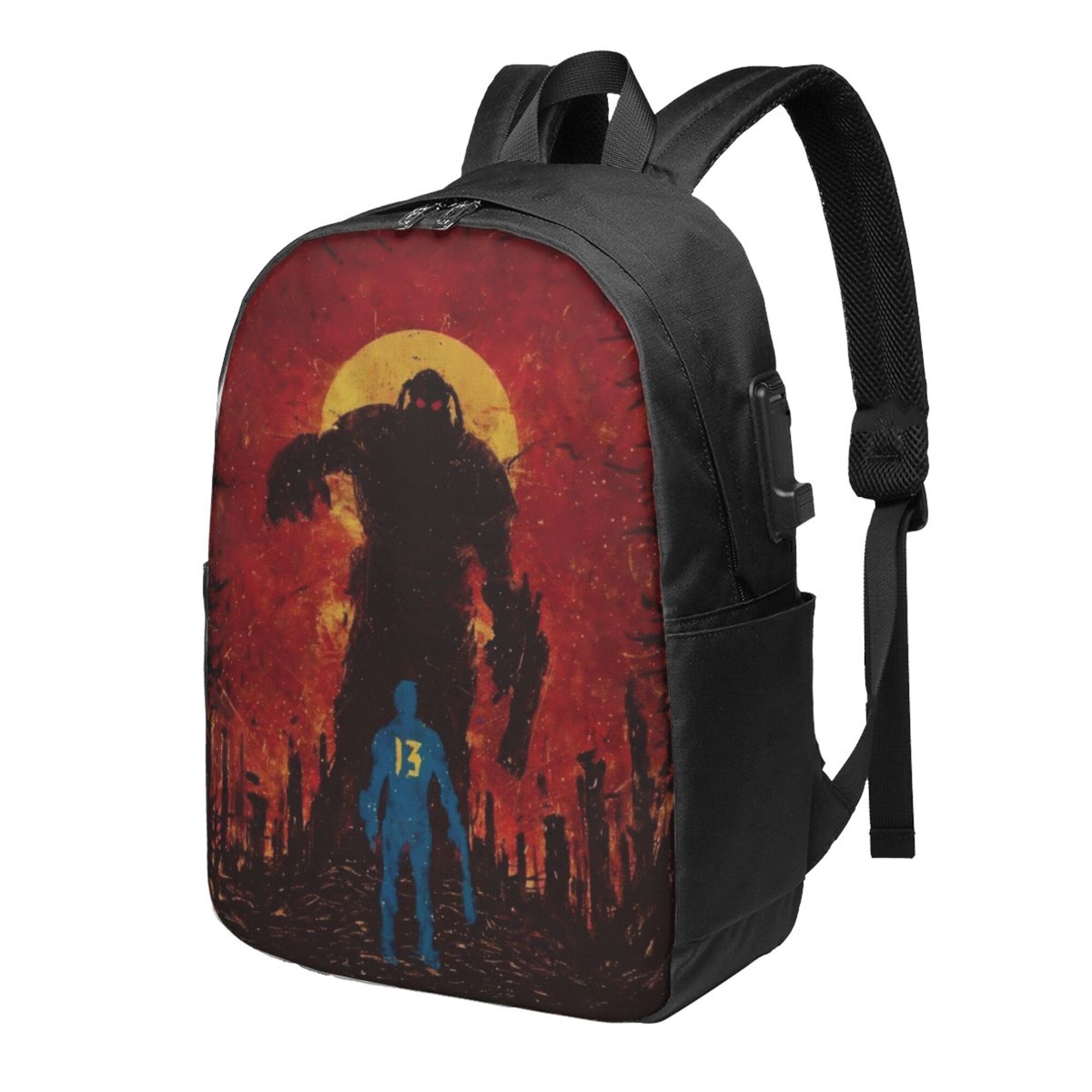 Fallout Travel Laptop Backpack 17 Inch Backpack with USB Charger Port ...