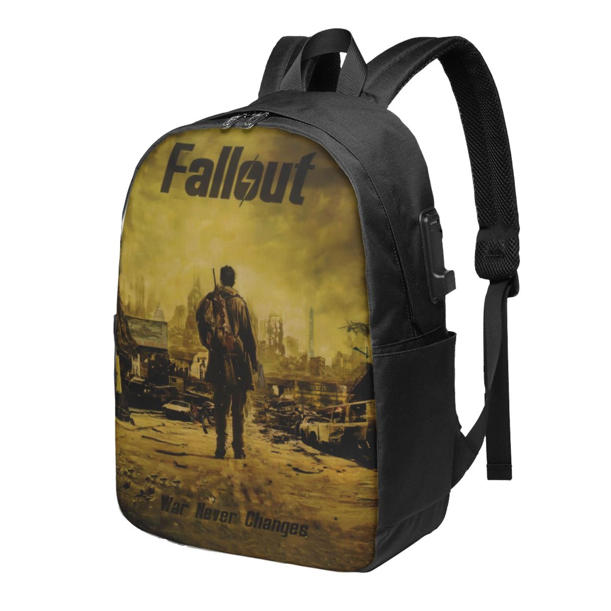 Fallout Travel Laptop Backpack 17 Inch Backpack with USB Charger Port ...
