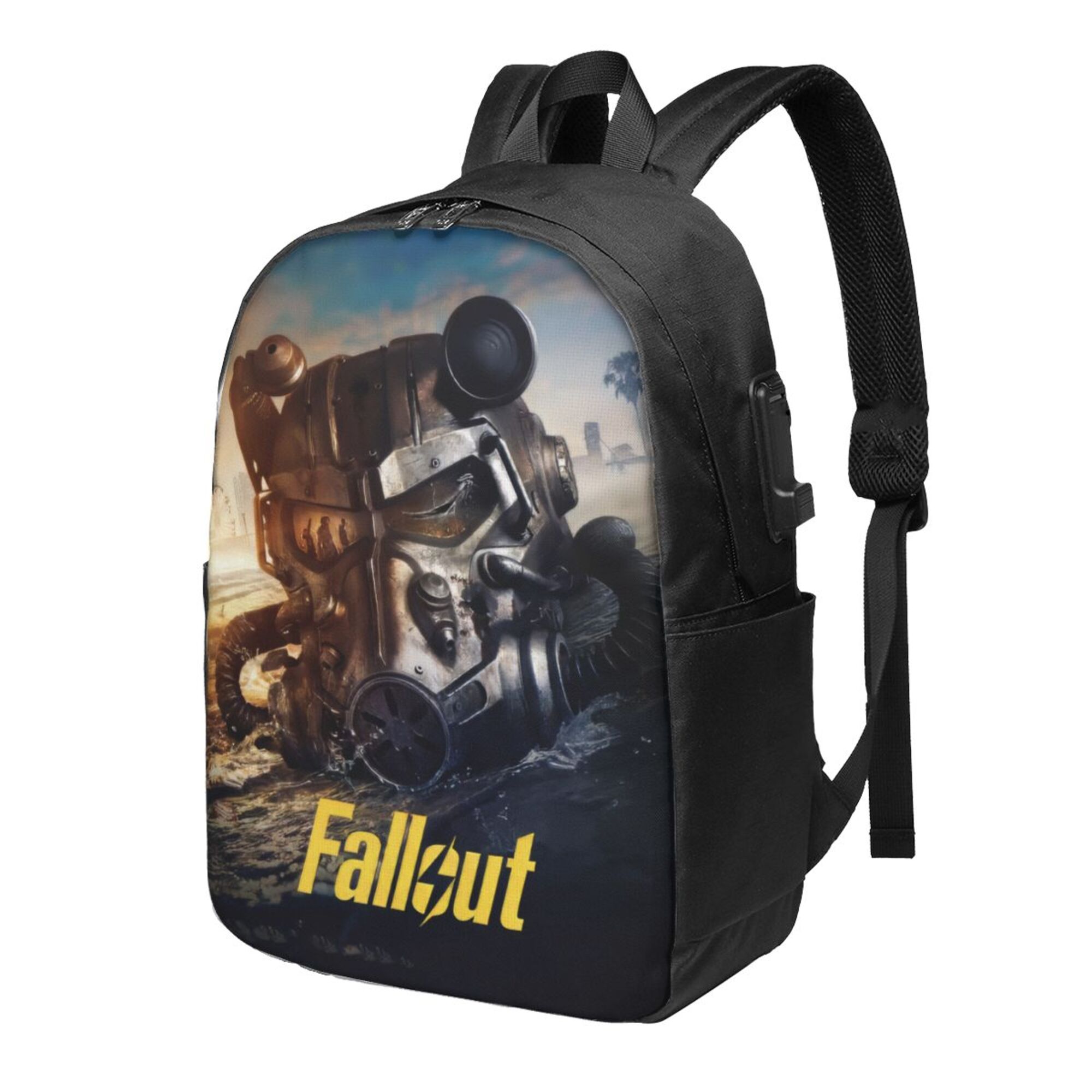 Fallout Travel Laptop Backpack 17 Inch Backpack with USB Charger Port ...