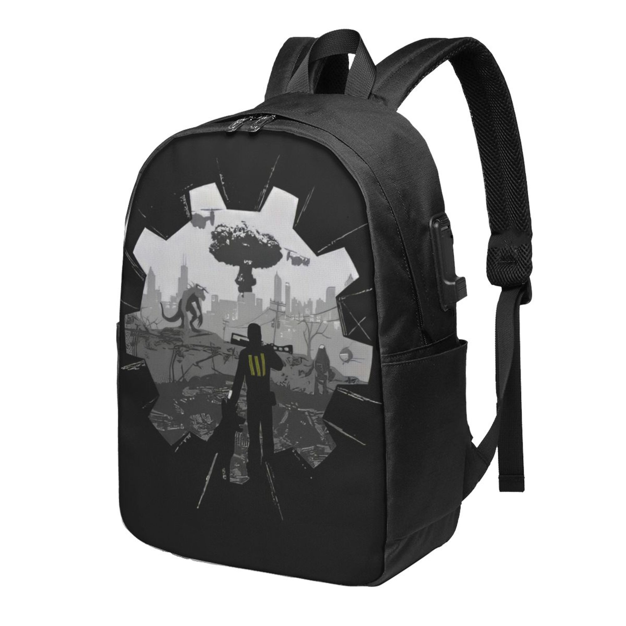 Fallout Travel Laptop Backpack 17 Inch Backpack with USB Charger Port ...