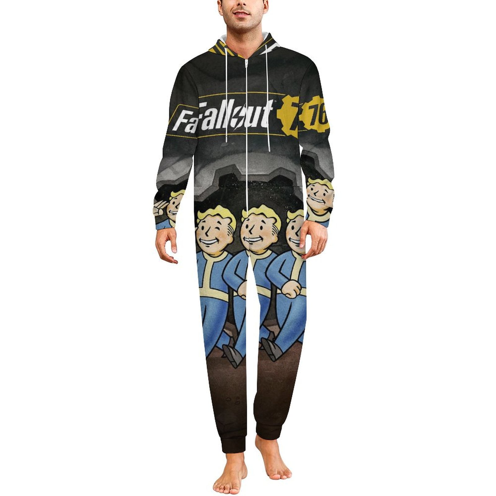 Fallout Unisex Onesie Pajamas Zipper Jumpsuit Hooded One Piece ...