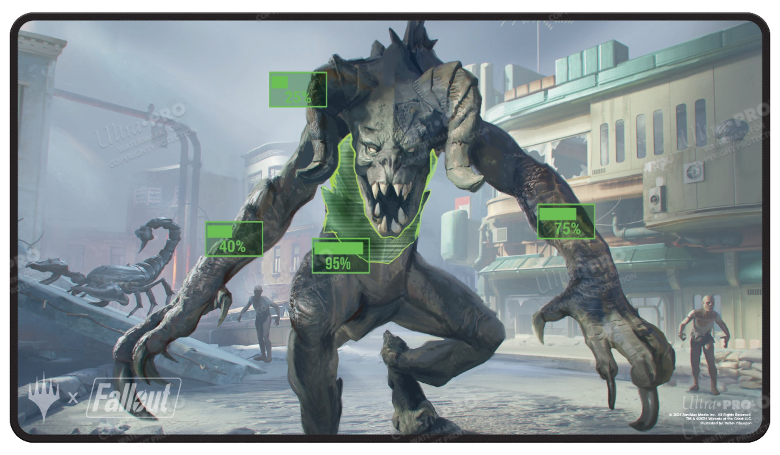 Fallout® V.A.T.S. Black Stitched Standard Gaming Playmat for Magic: The ...