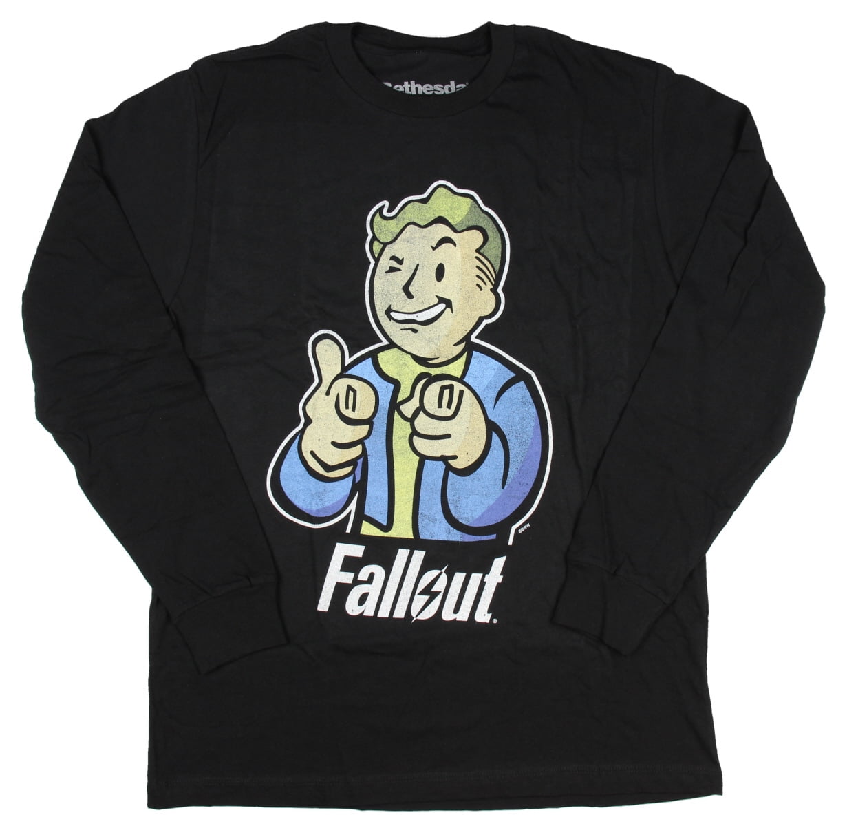 Fallout Vault Boy Character Mens Long Sleeve Shirt - Walmart.com
